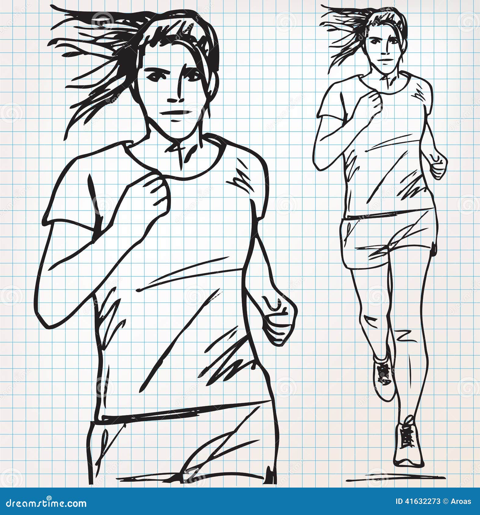 Female Runner Sketch Illustration Stock Vector - Illustration of action ...