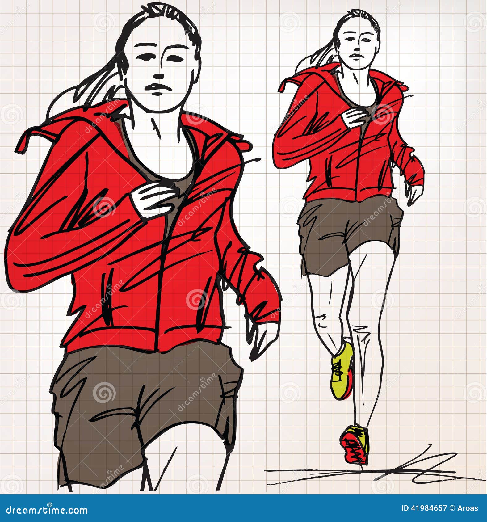 Female Runner Sketch Illustration Stock Vector - Illustration of ...