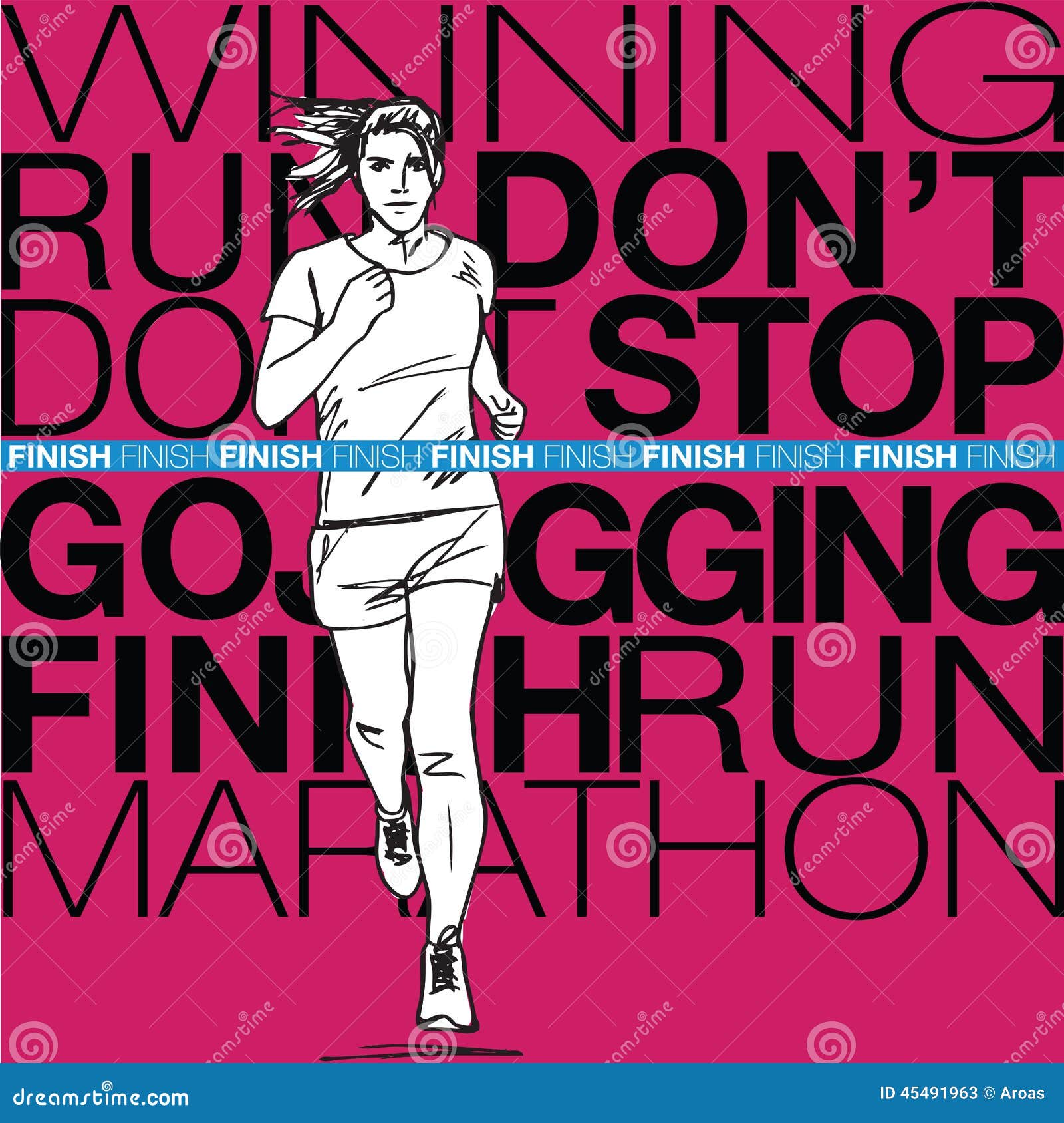 Female Runner Sketch Illustration Stock Vector - Illustration of page ...