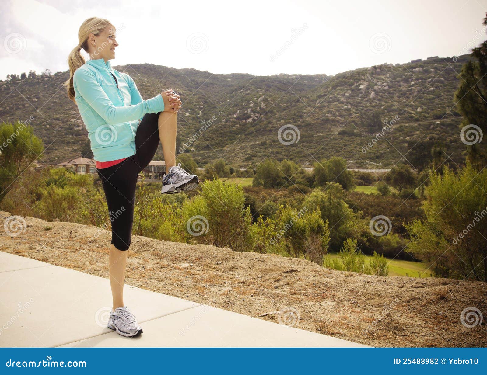 Female Runner Stretching before Workout Stock Photo - Image of female ...