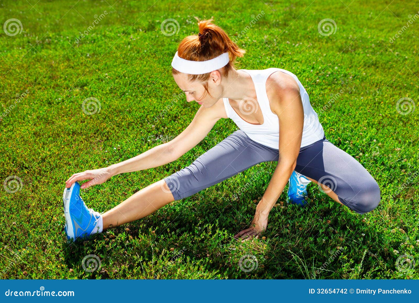 Female Runner Stretching before Stock Photo - Image of fitness, person ...