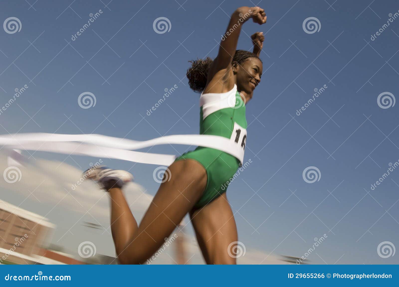 Female Runner Winning Race stock photo. Image of american - 29655266