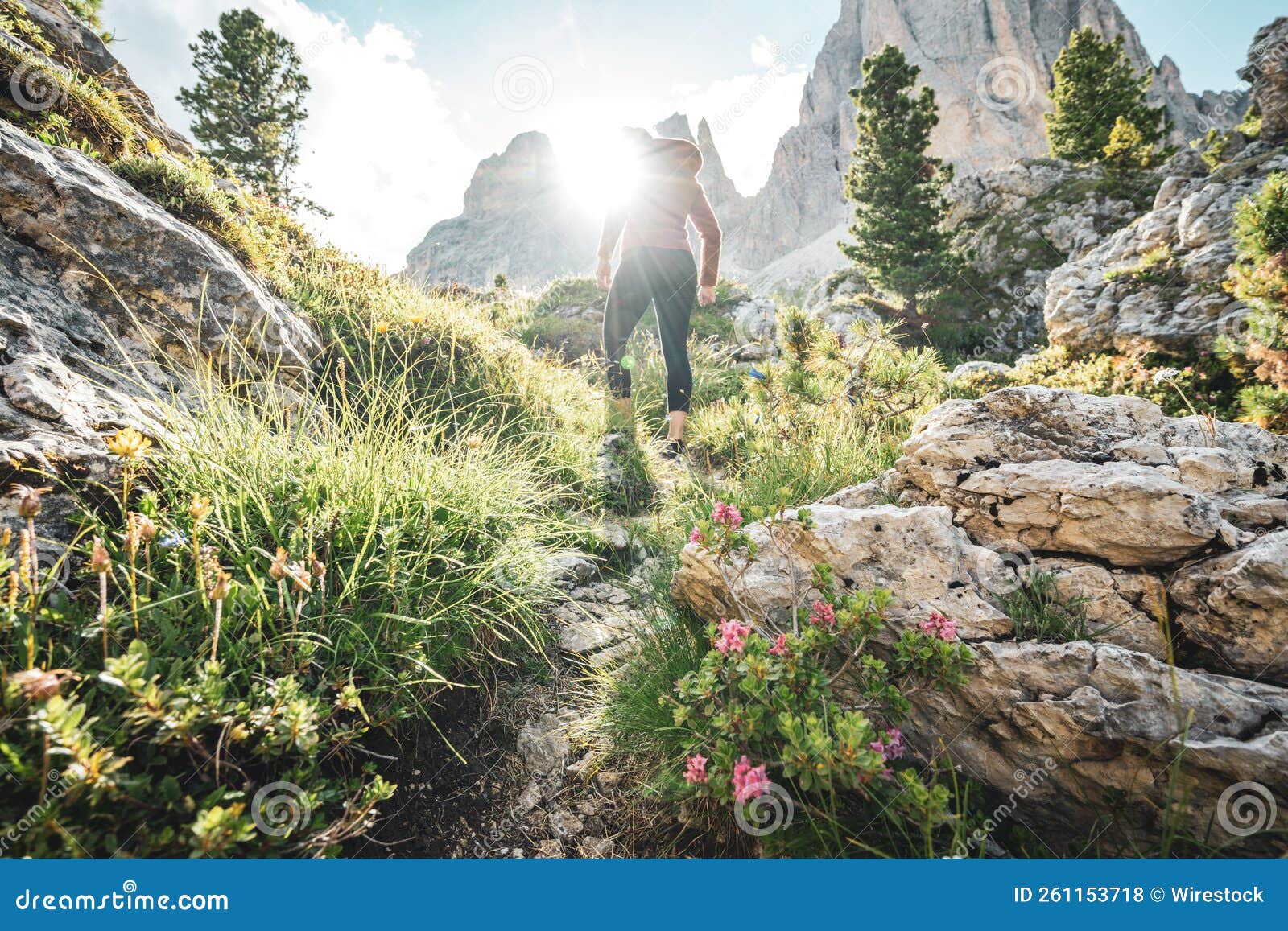 Female Runs Barefoot through Mountain Landscape Stock Photo - Image of ...