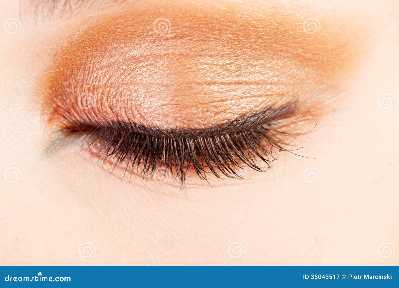 Female s closed eye. stock image. Image of fashion, closeup - 35043517