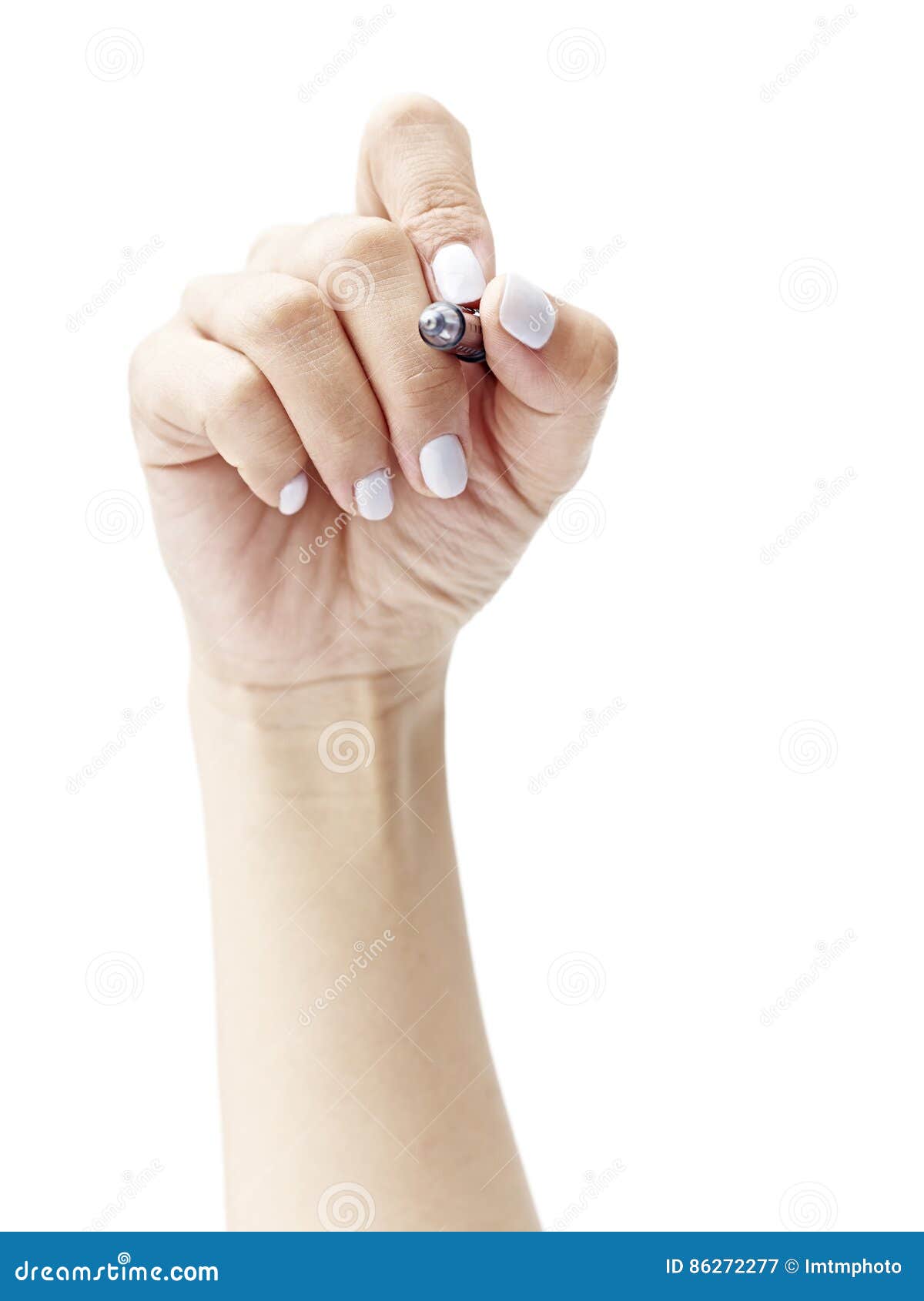 Female`s Hand Holding A Pen Stock Image - Image of closeup, frontal ...