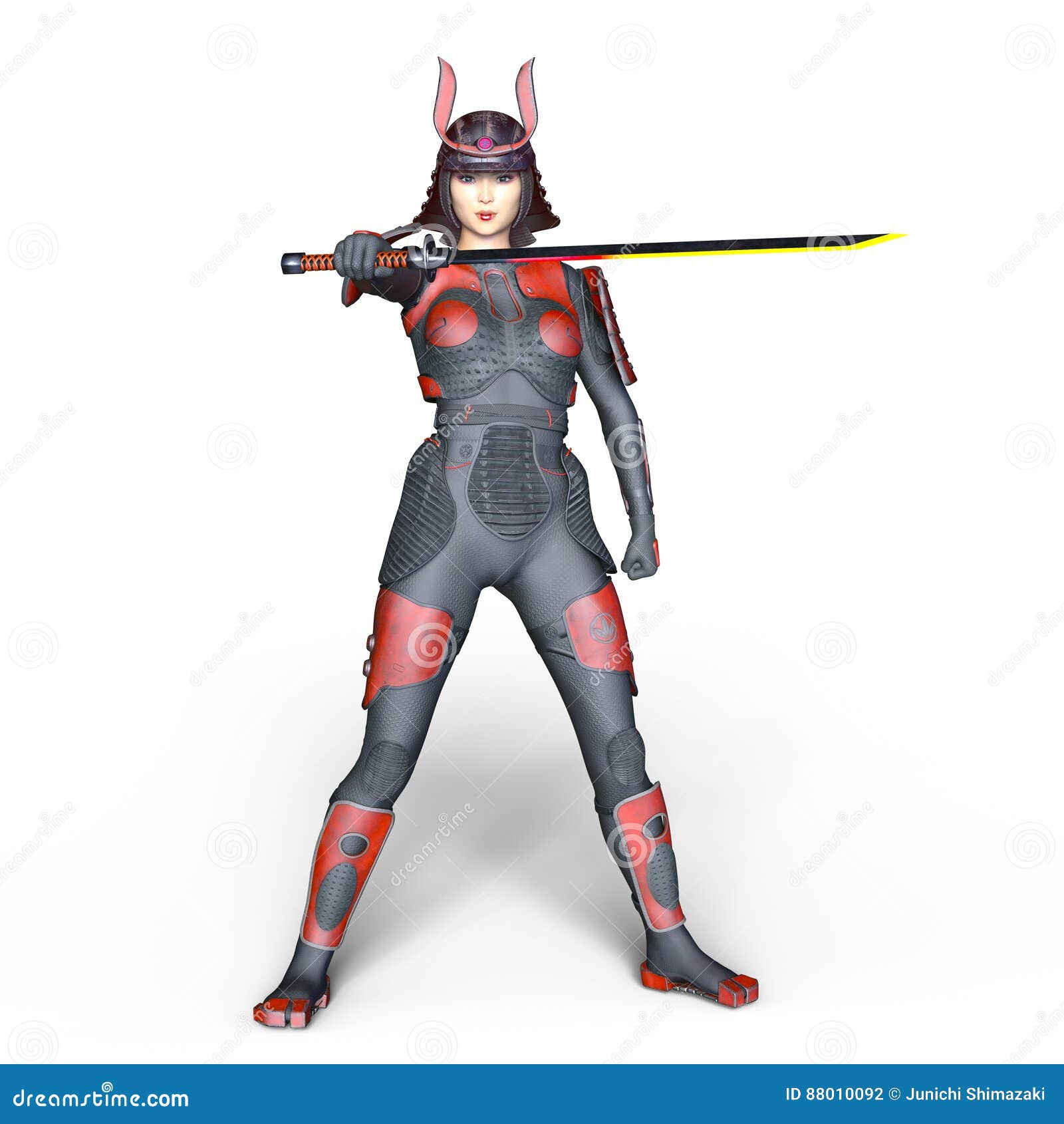 Female samurai warrior stock illustration. Illustration of history ...