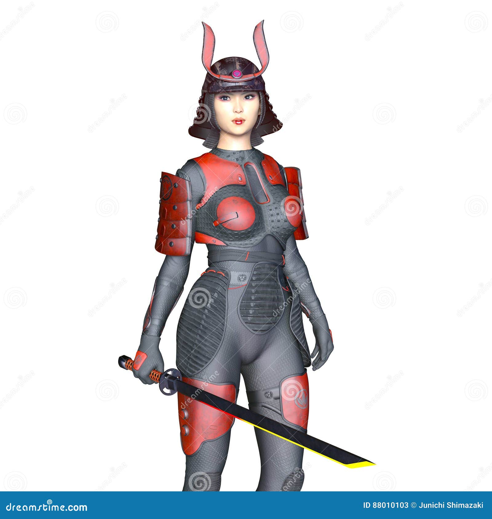Female samurai warrior stock illustration. Illustration of japan - 88010103