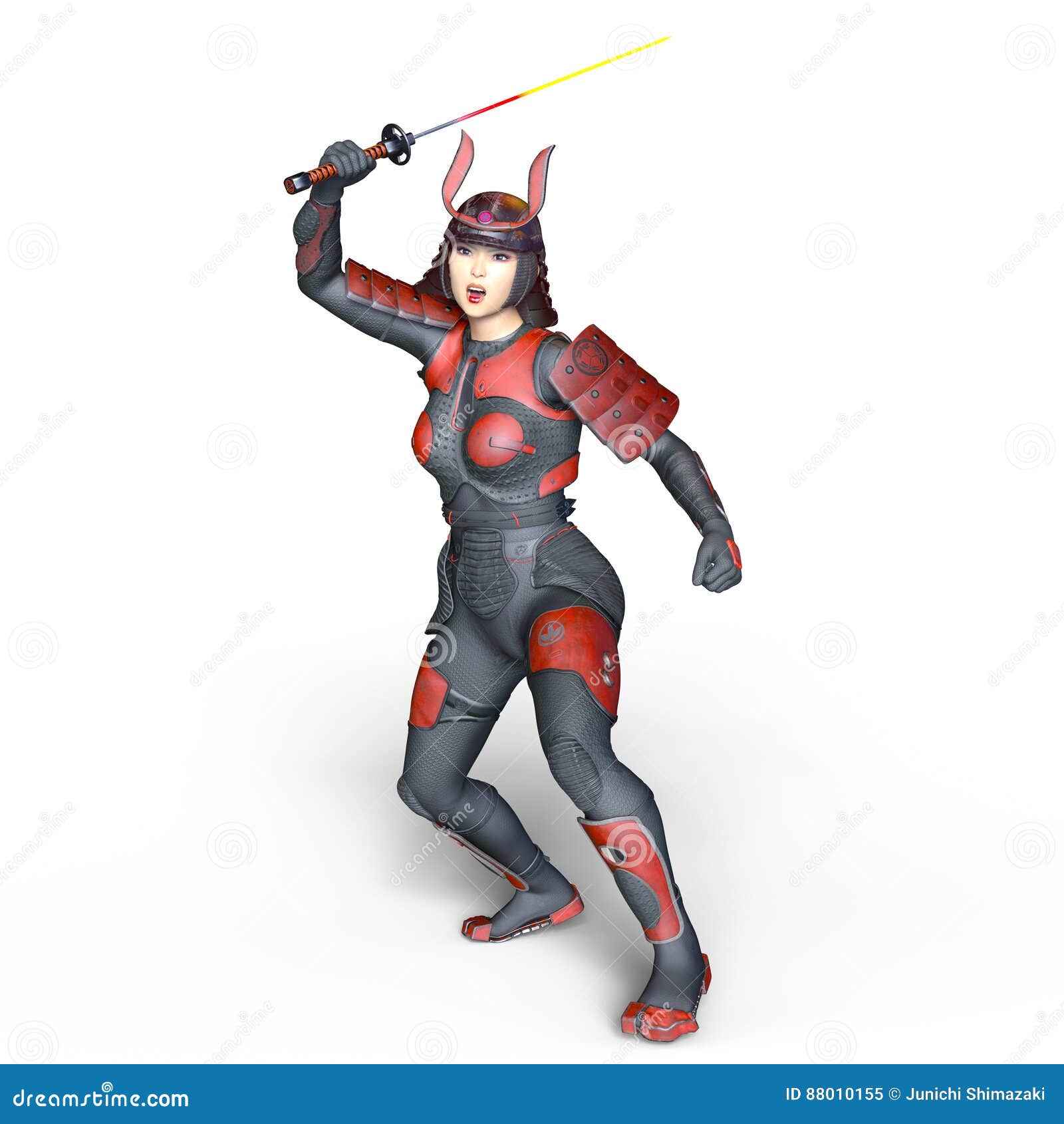 Female samurai warrior stock illustration. Illustration of japanese ...