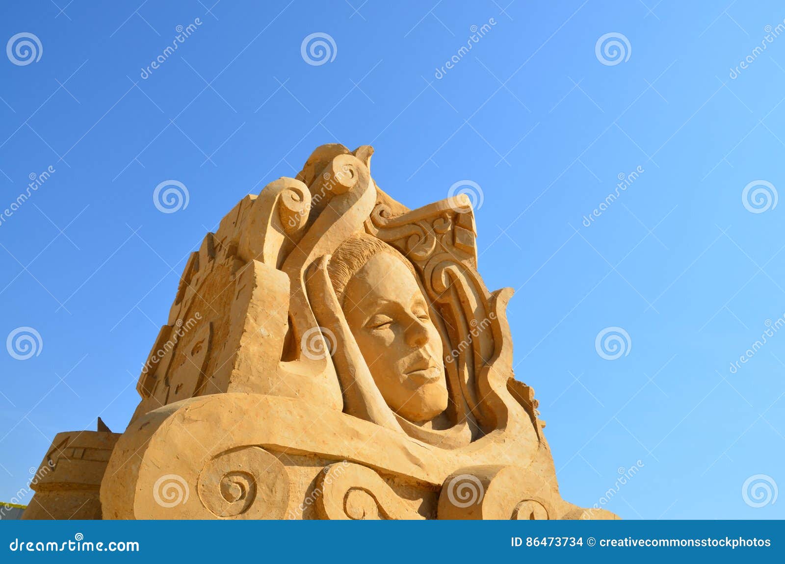 Female Sand Sculpture During Daytime Picture. Image: 86473734