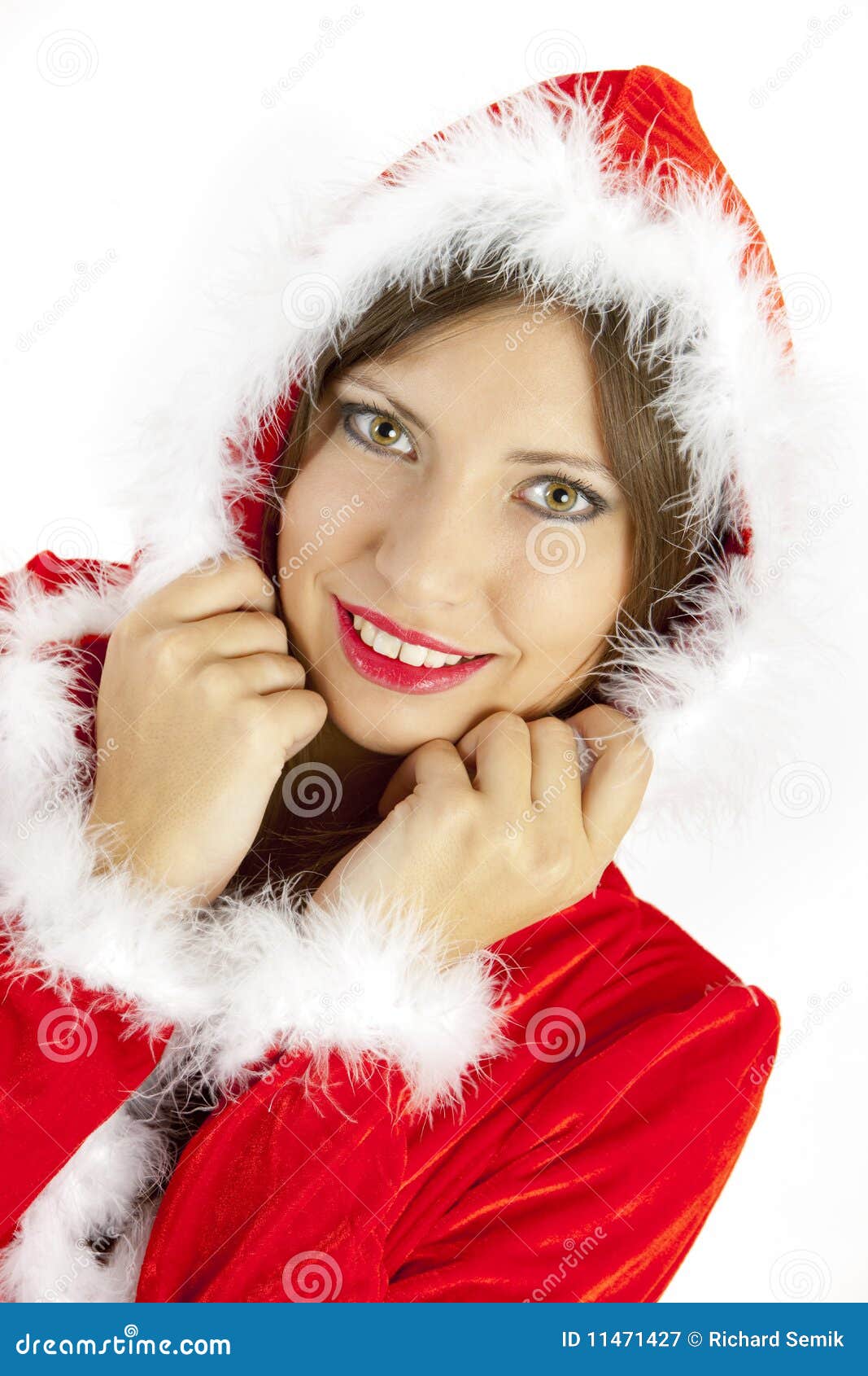 Female Santa Claus stock image. Image of emotions, facial - 11471427