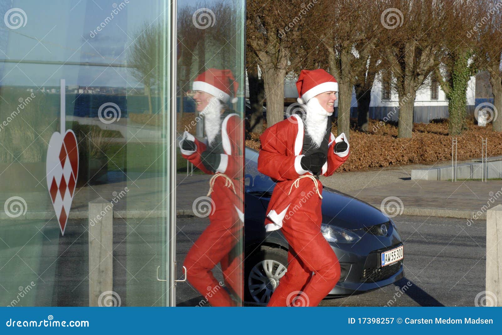 Female Santa Running editorial photography. Image of active - 17398257