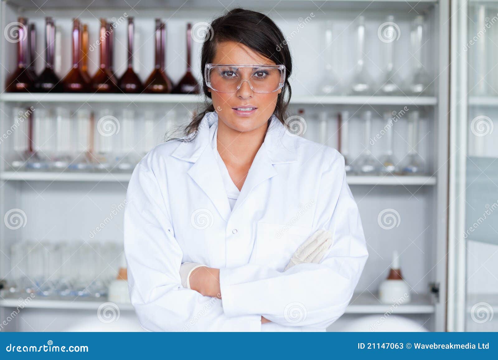 Female Science Student Posing Stock Image - Image of hair, note: 21147063