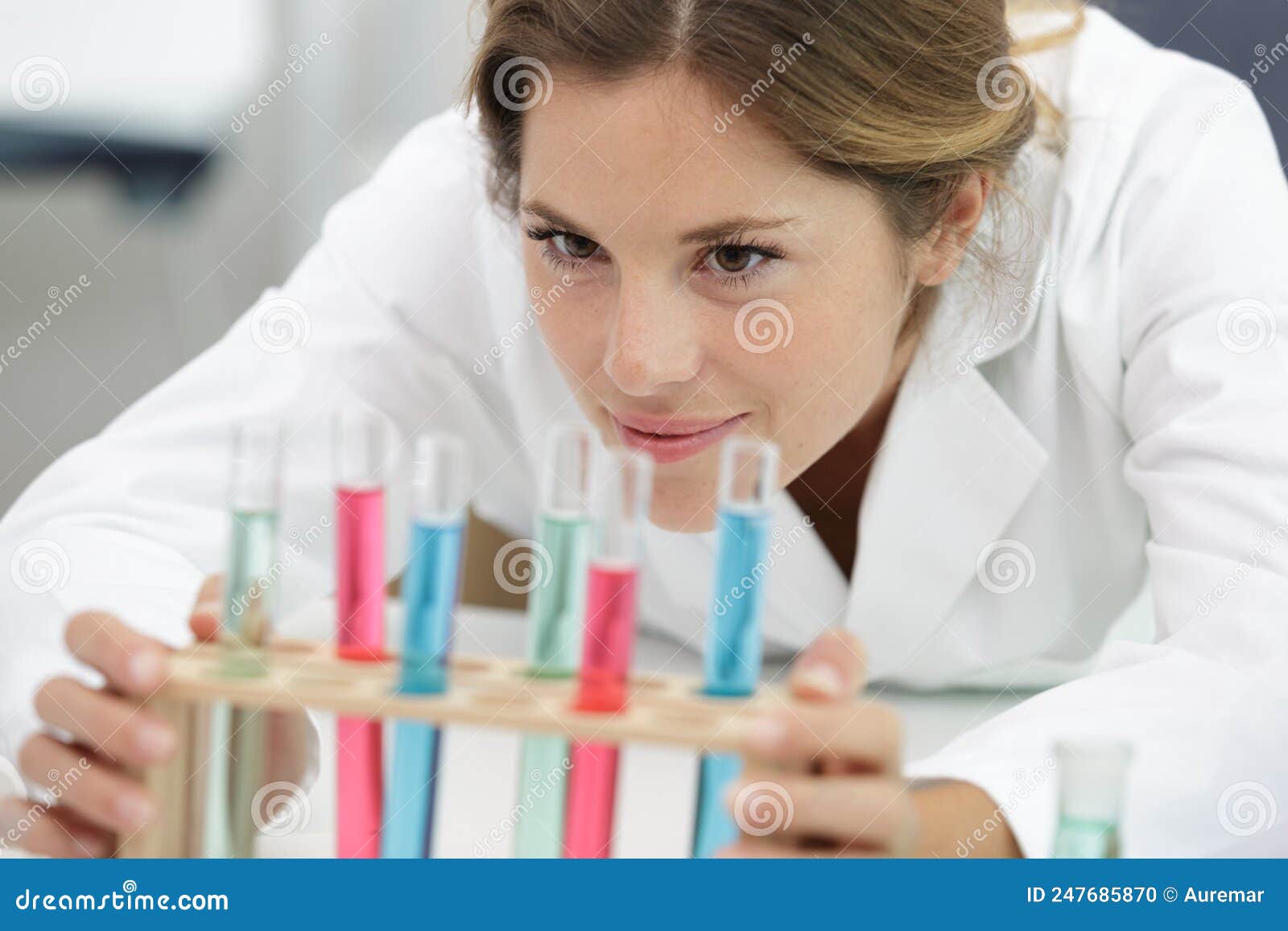 Rack Of Test Tubes Being Used For DNA Extraction Using The Spin Column ...