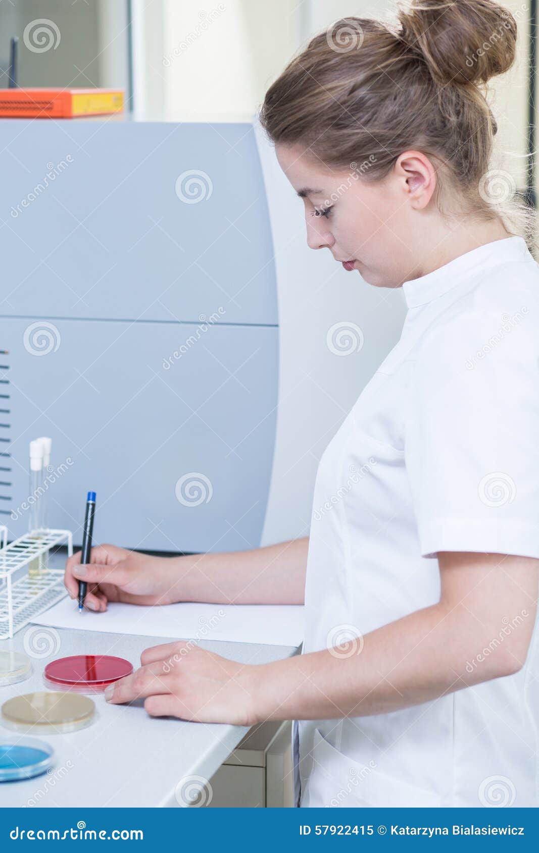 Female Scientist Doing Experiment Stock Image - Image of bacteria ...