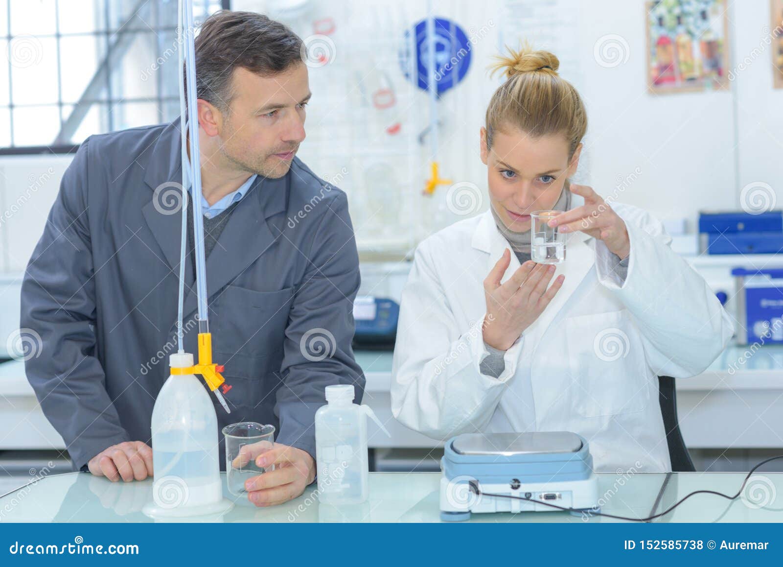 Female Scientist Doing Experiments in Lab Stock Photo - Image of ...