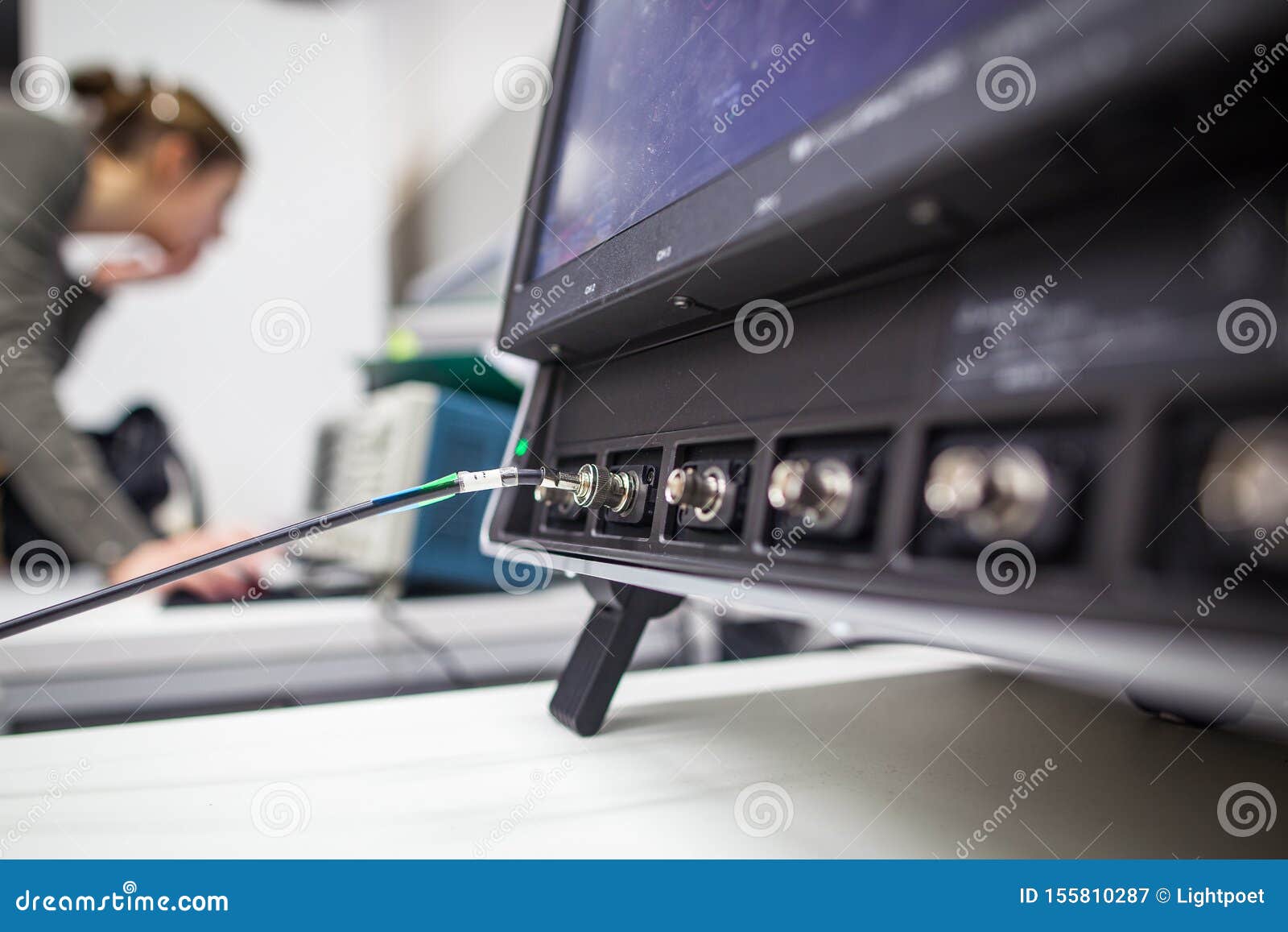 Female Scientist Doing Research in a Quantum Optics Lab Stock Image ...