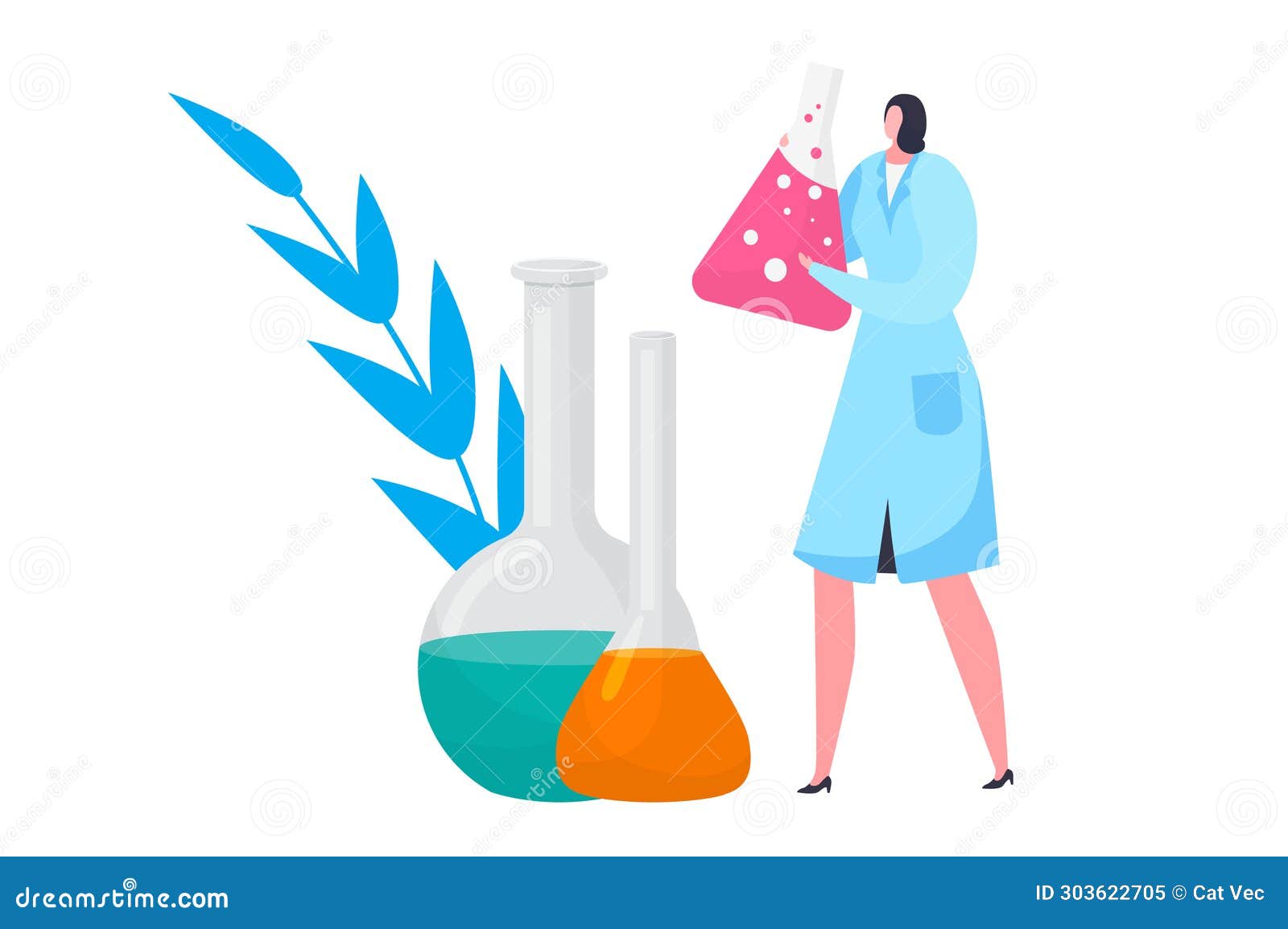 Woman Chemist Icon. Trendy Flat Vector Woman Chemist Icon On White ...