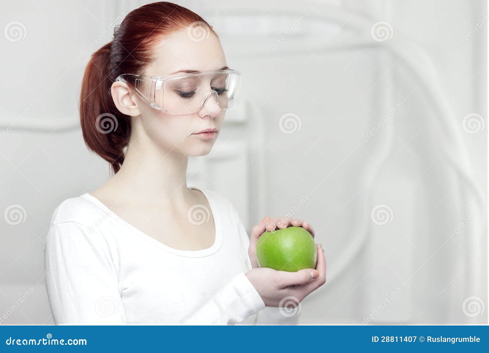 Female Scientist in the Futuristic Laboratory Stock Image - Image of ...