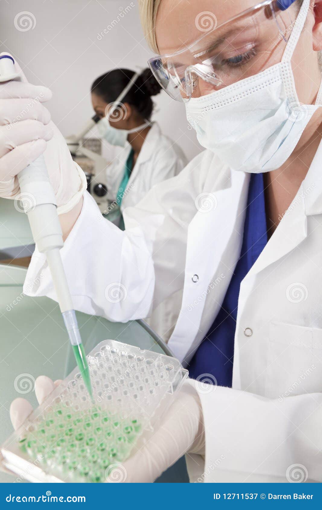 Female Scientist & Green Samples in Laboratory Stock Image - Image of ...