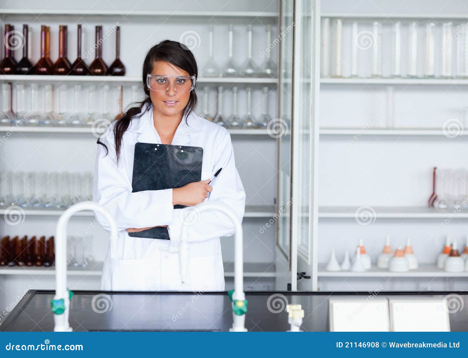 Female Scientist Holding a Clipboard Stock Photo - Image of person ...