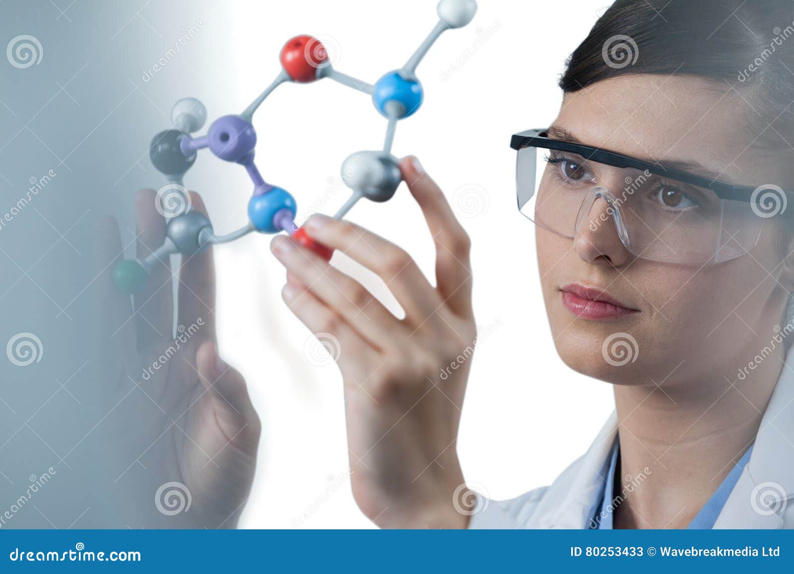 Female Scientist Holding Molecular Model Stock Image - Image of biology ...