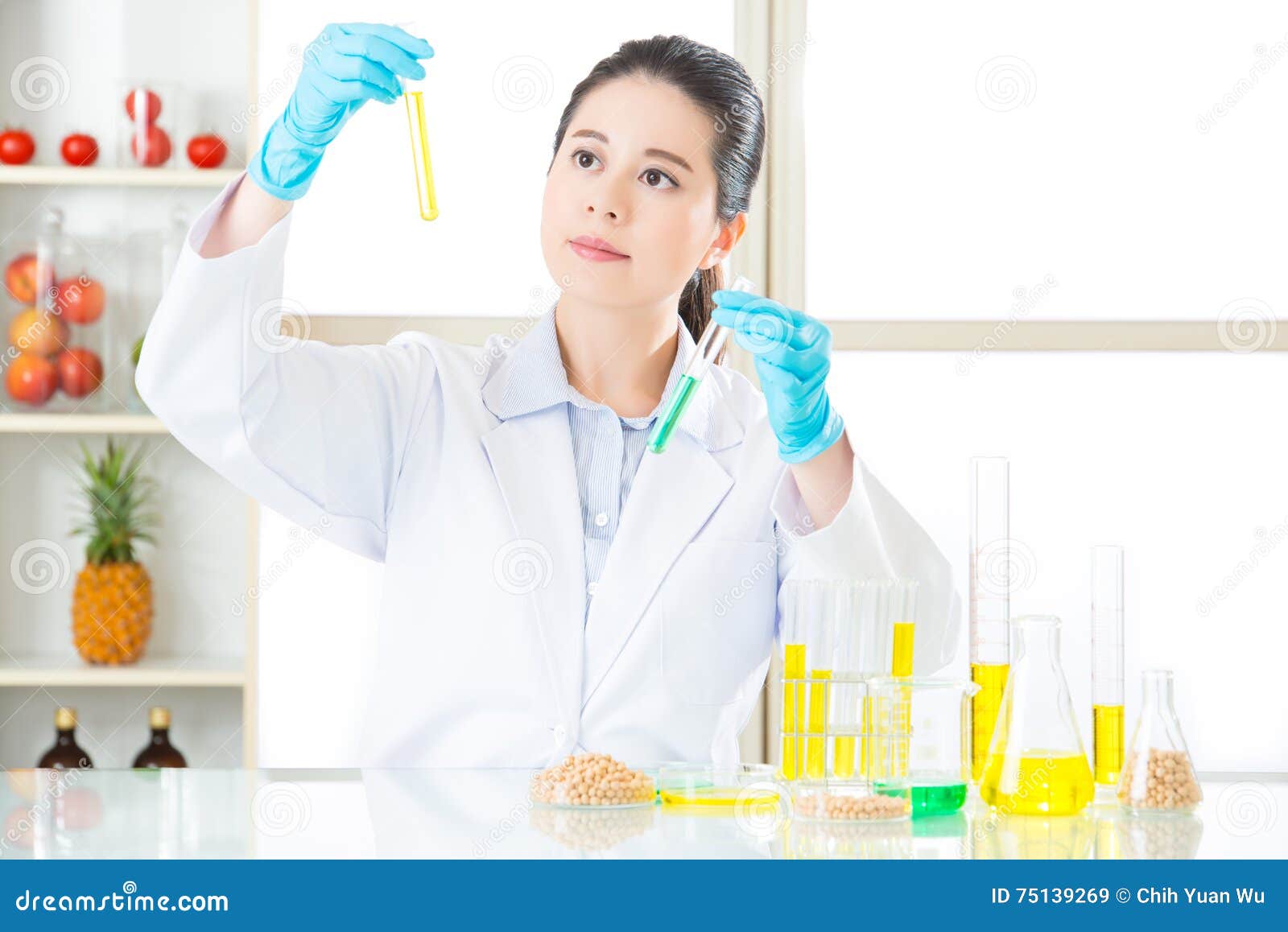 Female Scientist Looking For New Genetic Modification Stock Image Image Of Asian Healthy