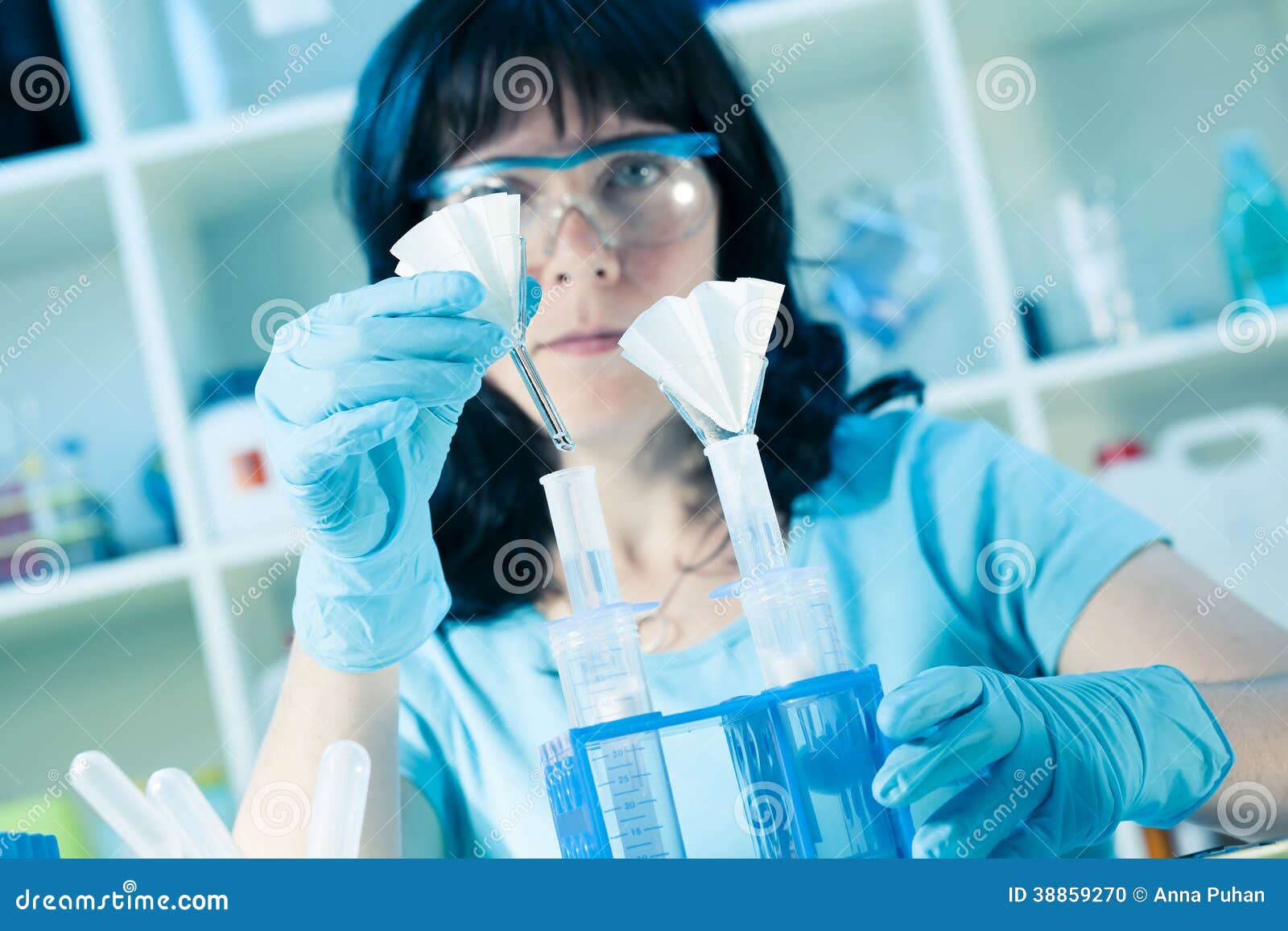 Female Scientist Make Maxiprep Stock Photo - Image of equipment ...