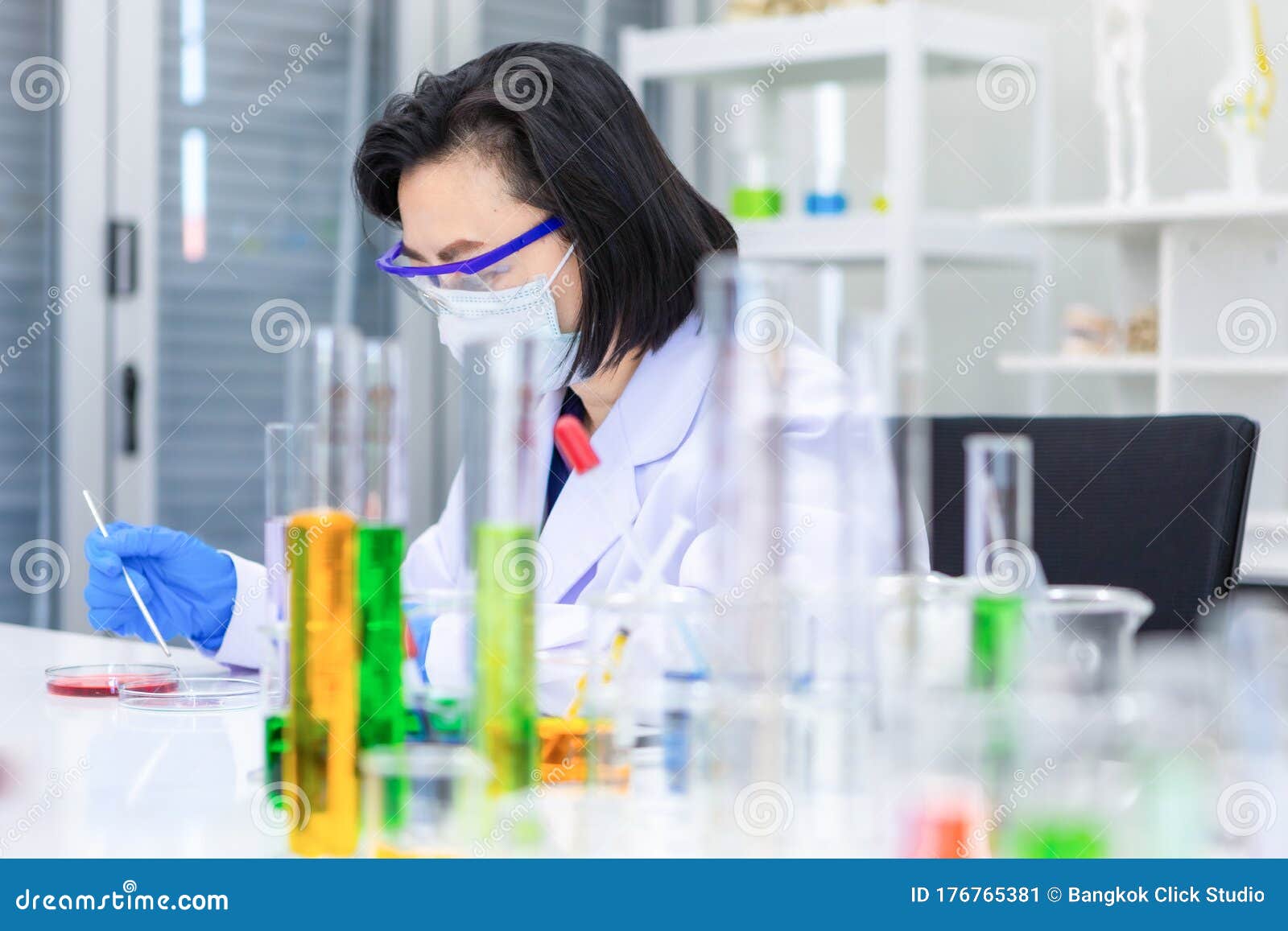 Researcher working in lab stock image. Image of industry - 176765381