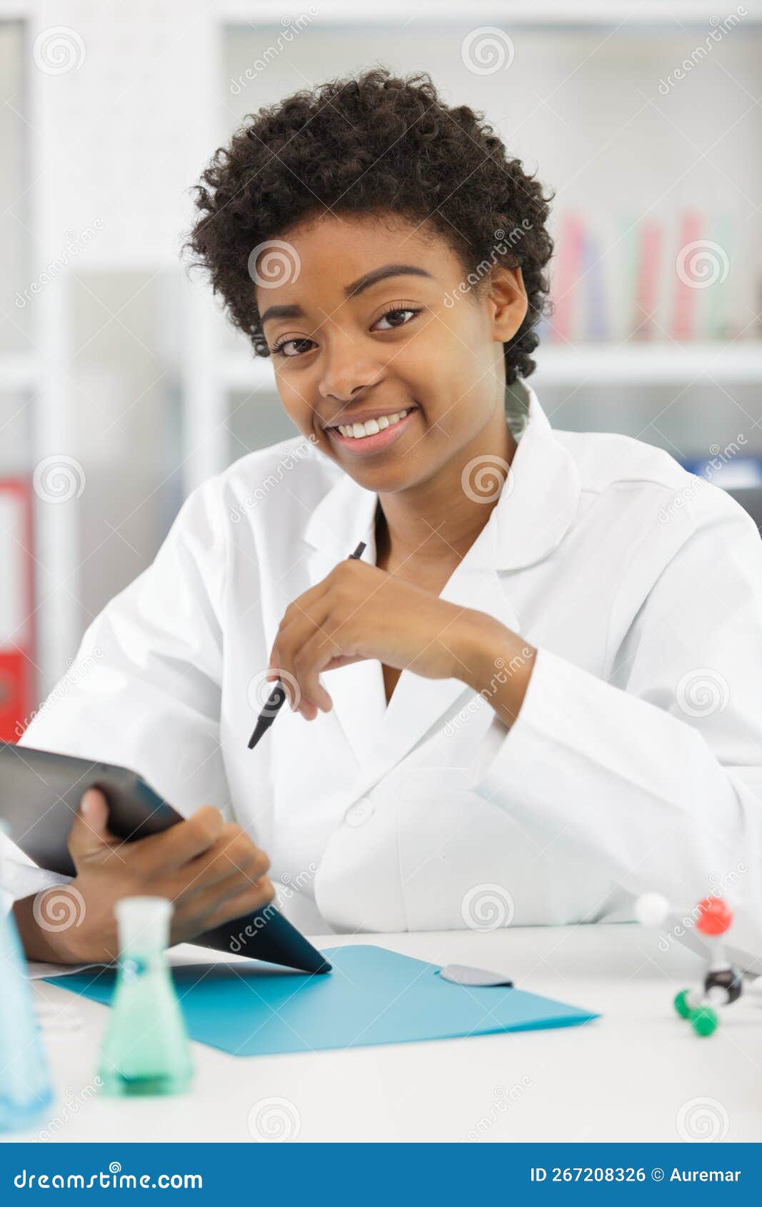 Female Scientist Smiling at Camera Stock Photo - Image of doctor ...