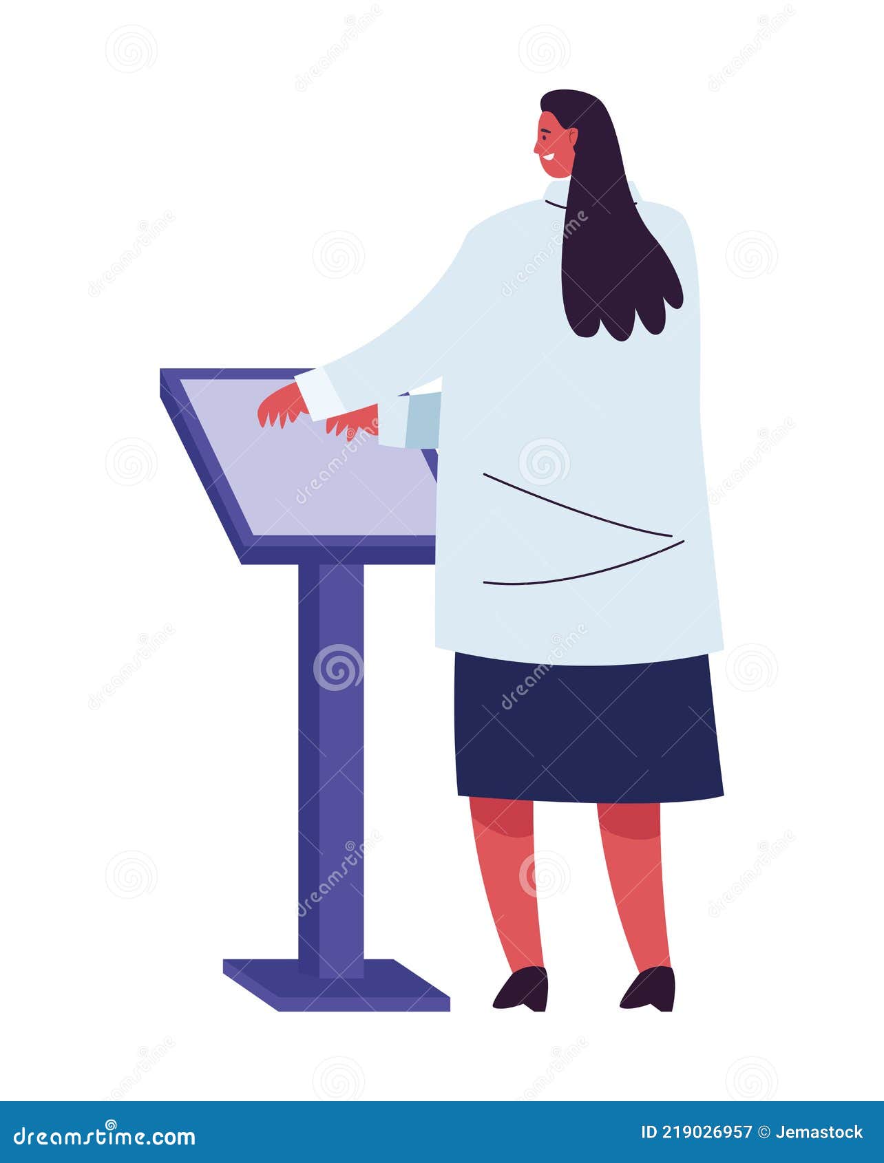 Female Scientist with Stand Stock Vector - Illustration of researcher ...