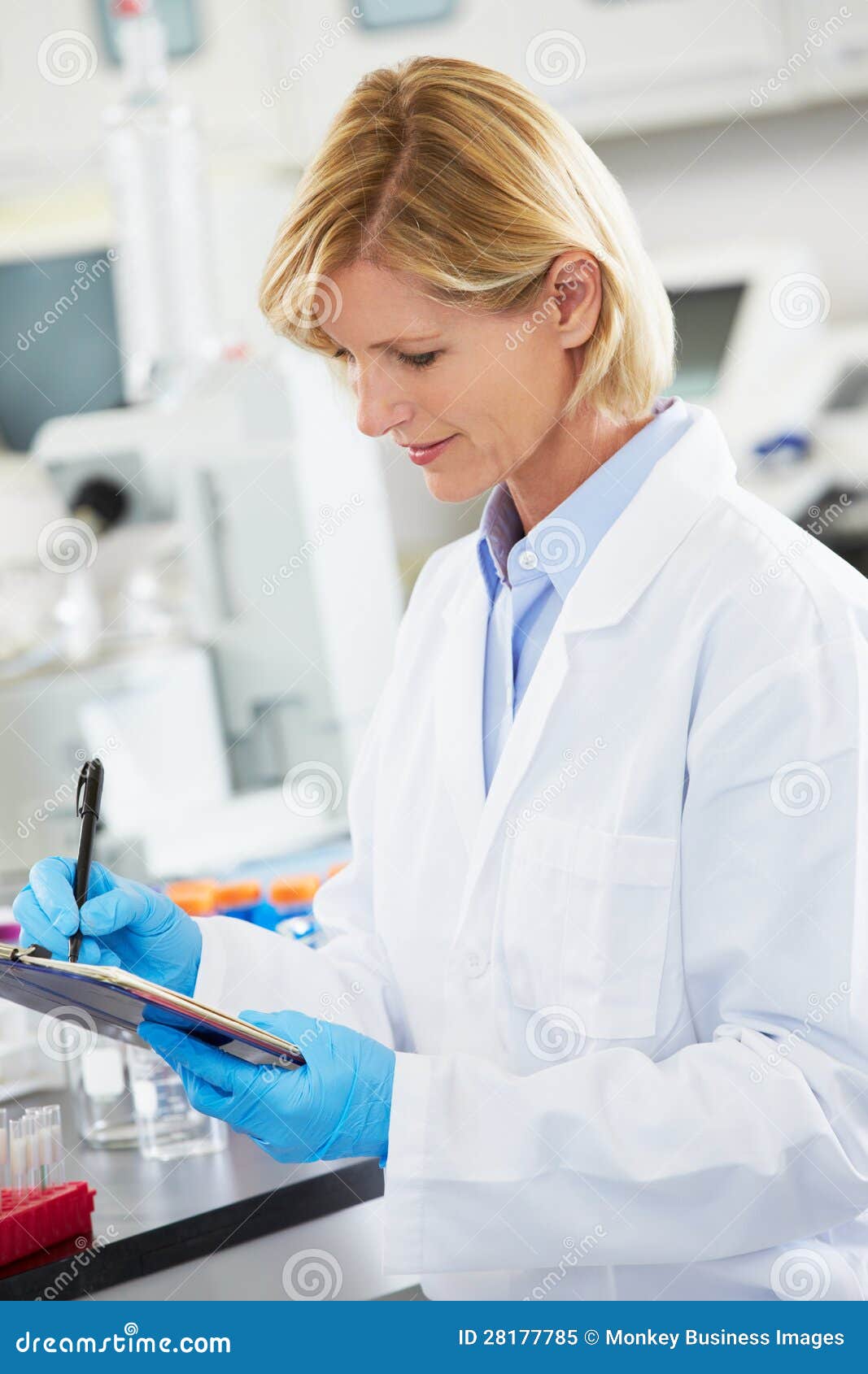 Female Scientist Working in Laboratory Stock Image - Image of chemist ...