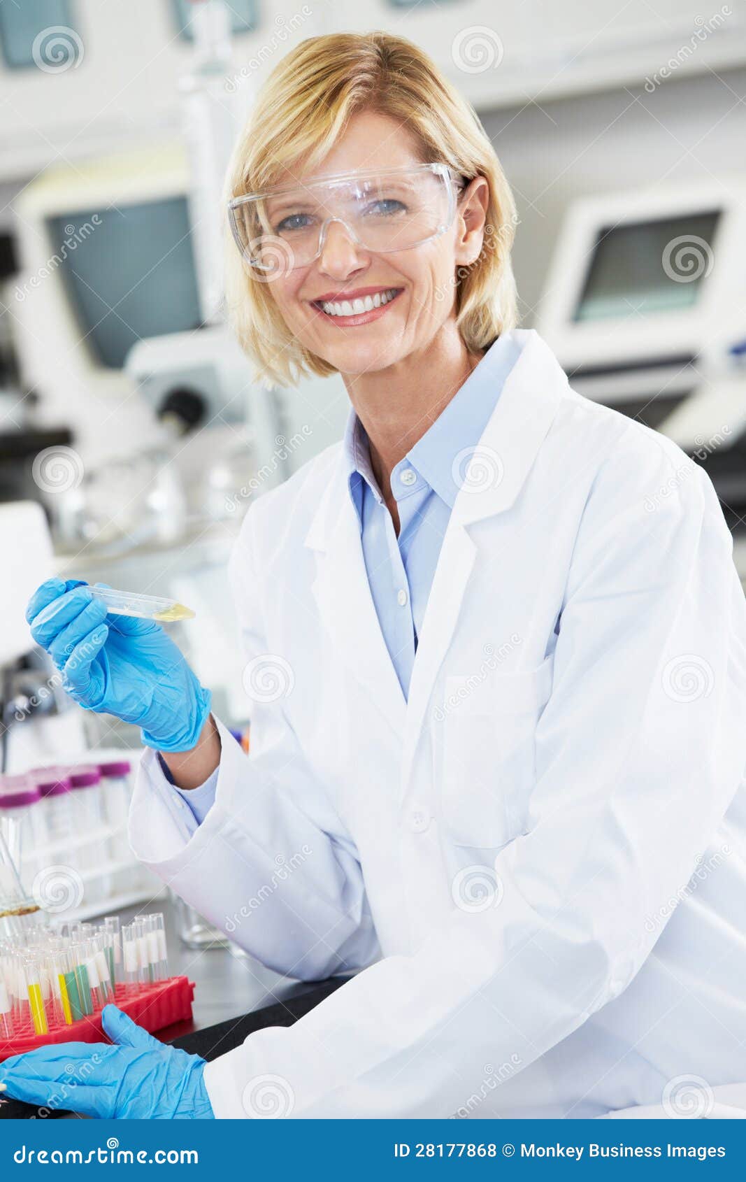 Female Scientist Working in Laboratory Stock Photo - Image of ...