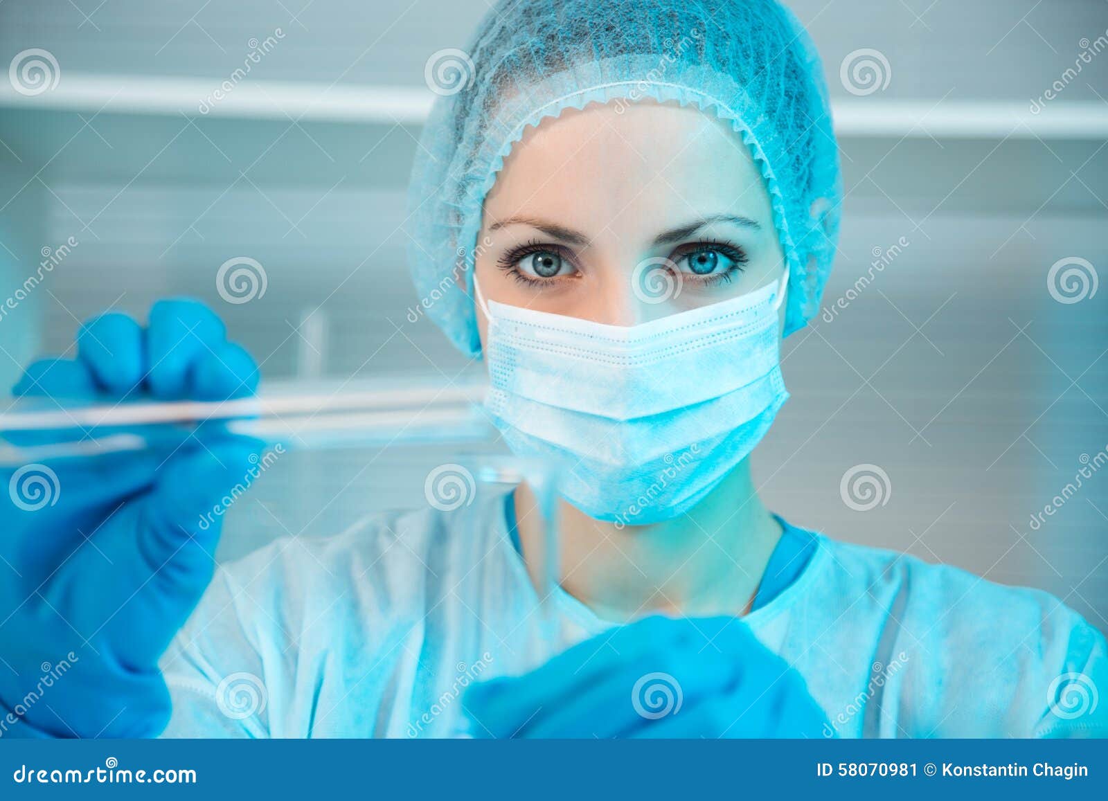 Female Scientist Working in Laboratory Stock Image - Image of beautiful ...