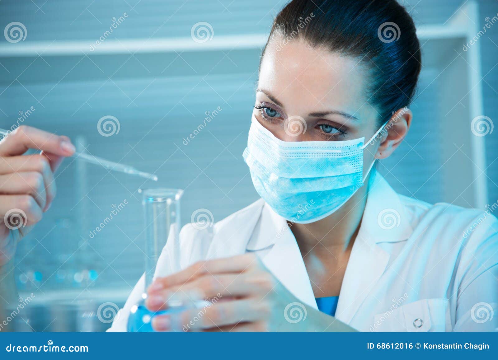 Female Scientist Working in Laboratory Stock Photo - Image of discovery ...