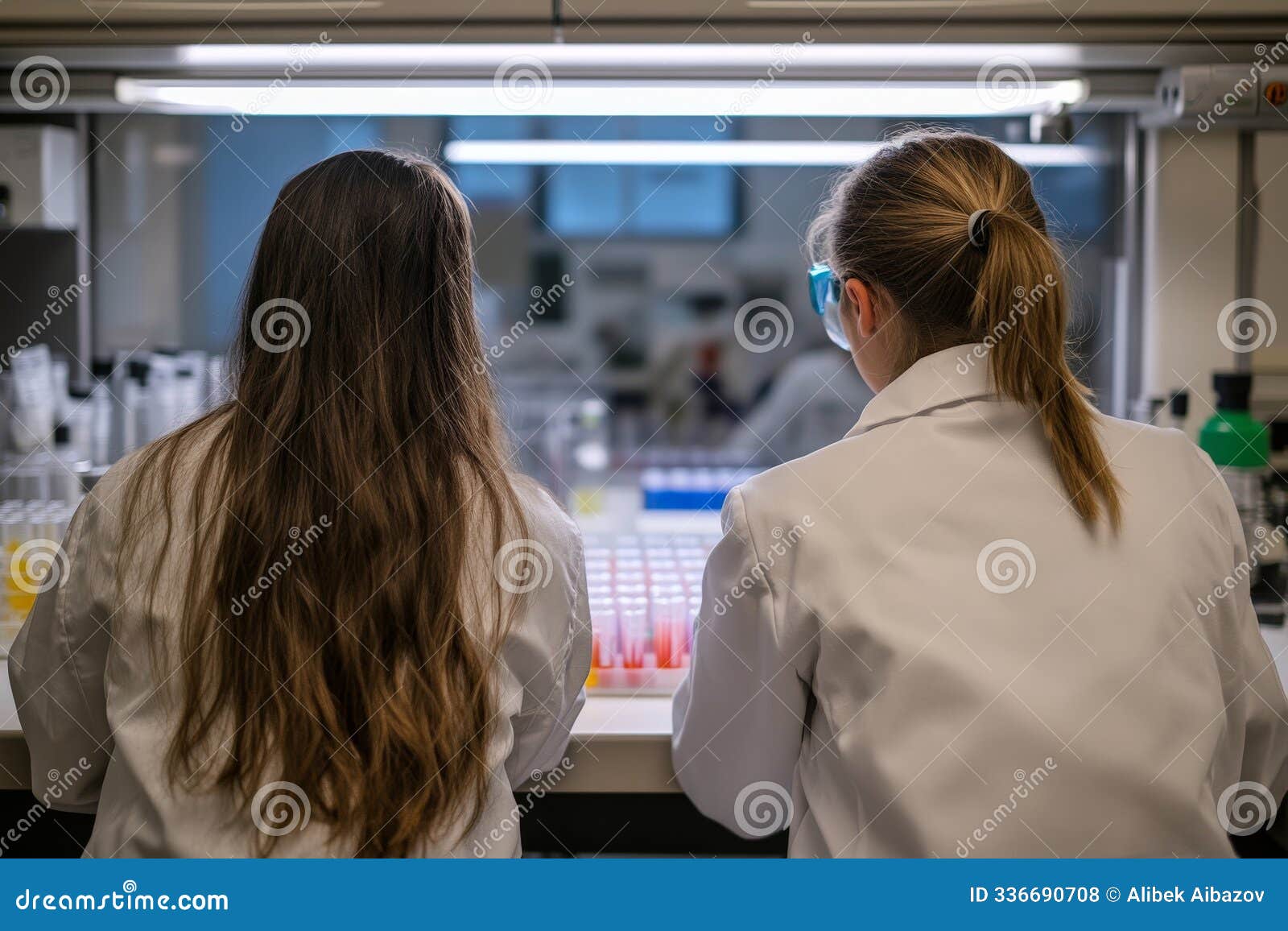Female Scientists With Test Tube Learning Plasmodium Parasites Anatomy ...