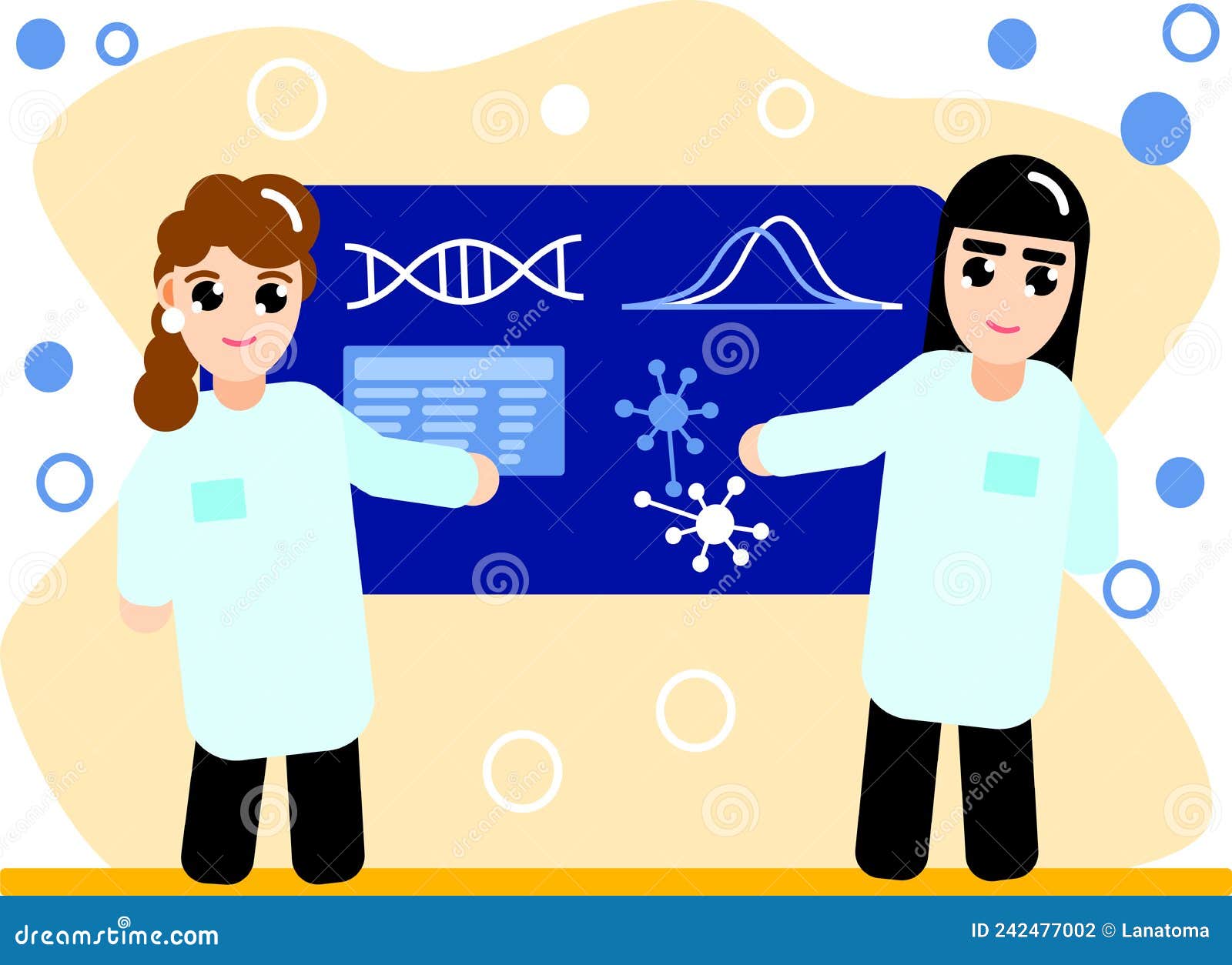 Female Scientists in the Lab Coats Analysing and Presenting Results of ...