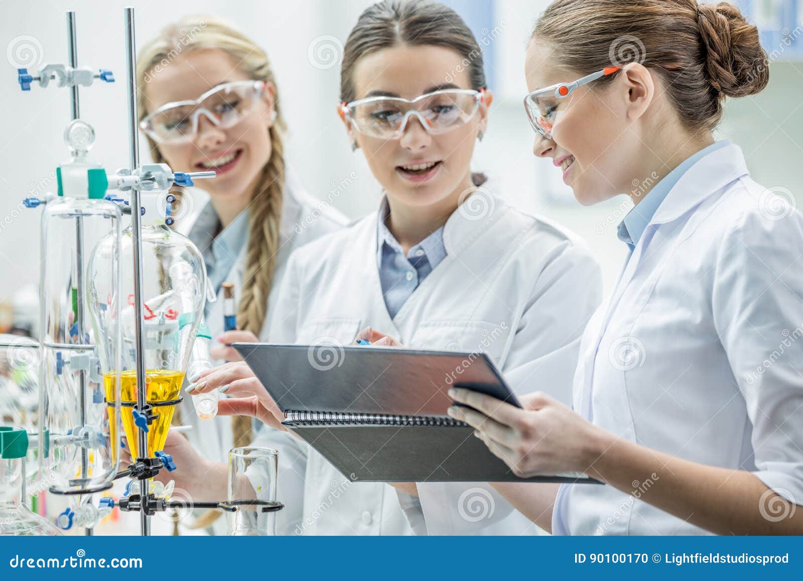 Female scientists in lab stock photo. Image of colleagues - 90100170