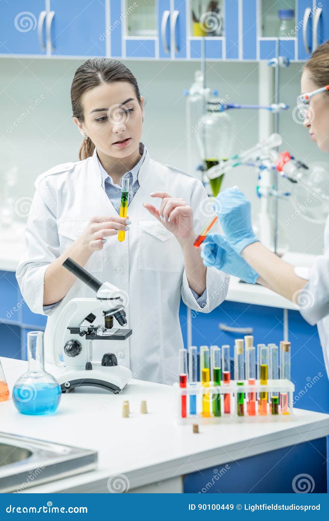 Female scientists in lab stock image. Image of vertical - 90100449