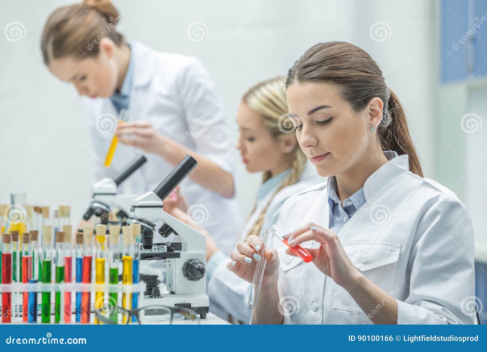 Female scientists in lab stock photo. Image of chemists - 90100166