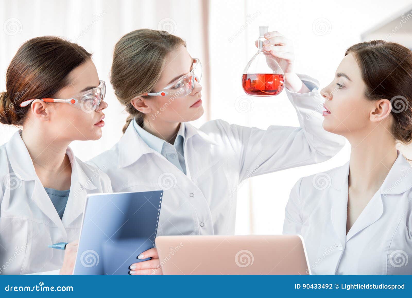 Female Scientists in Laboratory Stock Photo - Image of horizontal ...