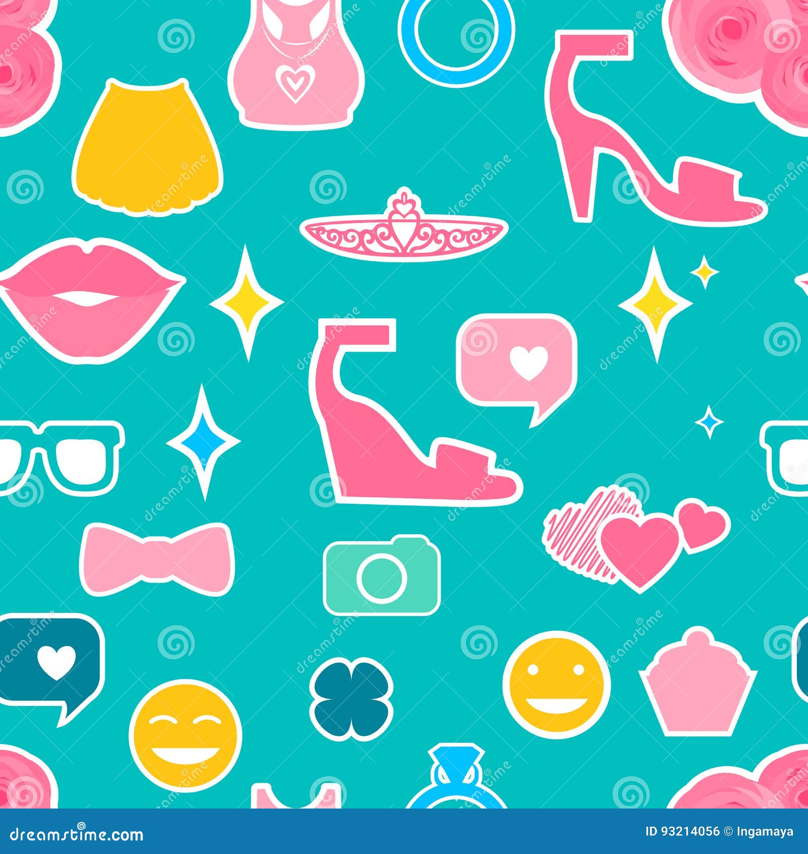 Female Seamless pattern stock vector. Illustration of banner - 93214056