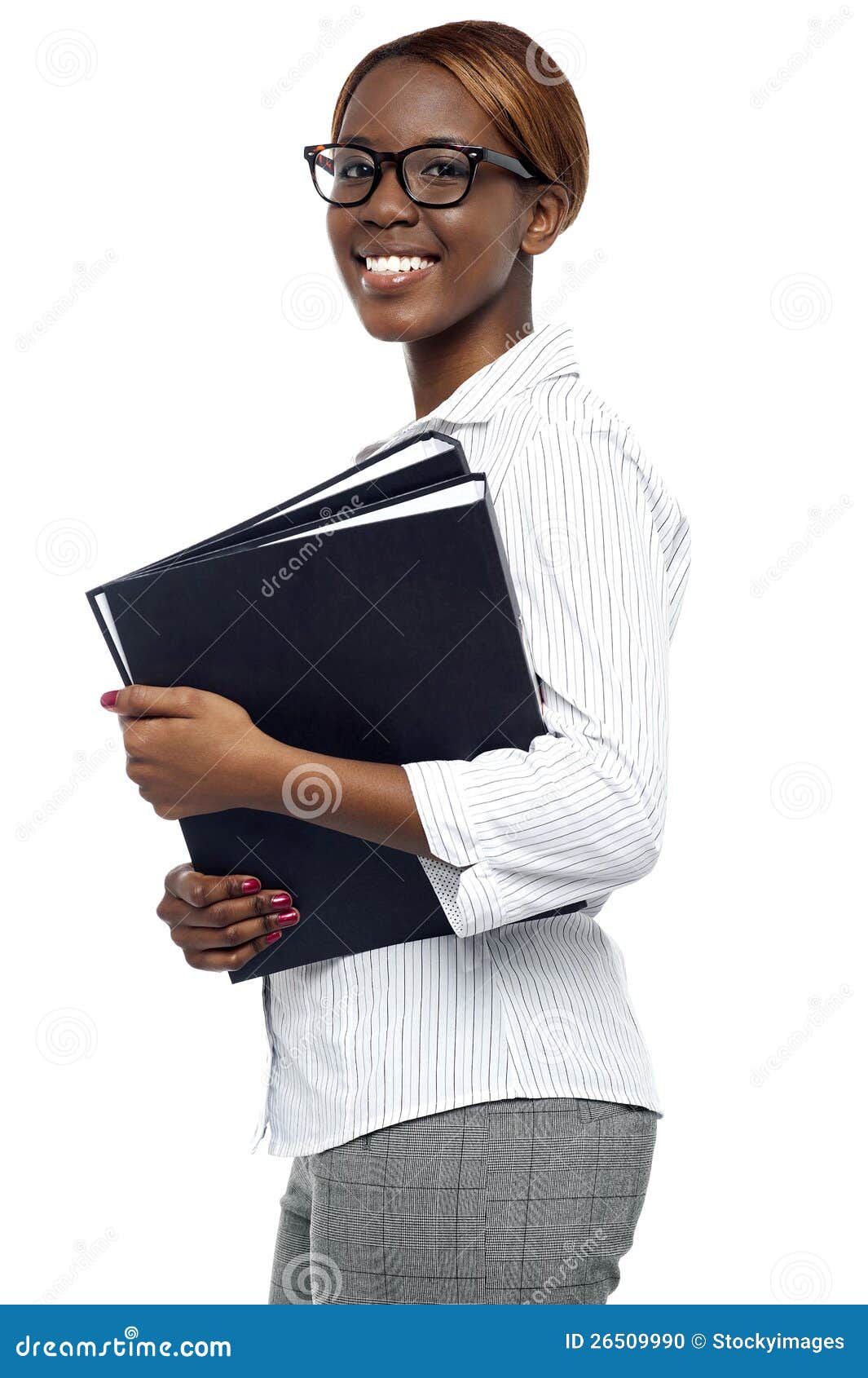 Female Secretary Carrying Office Files Stock Photo - Image of calm ...