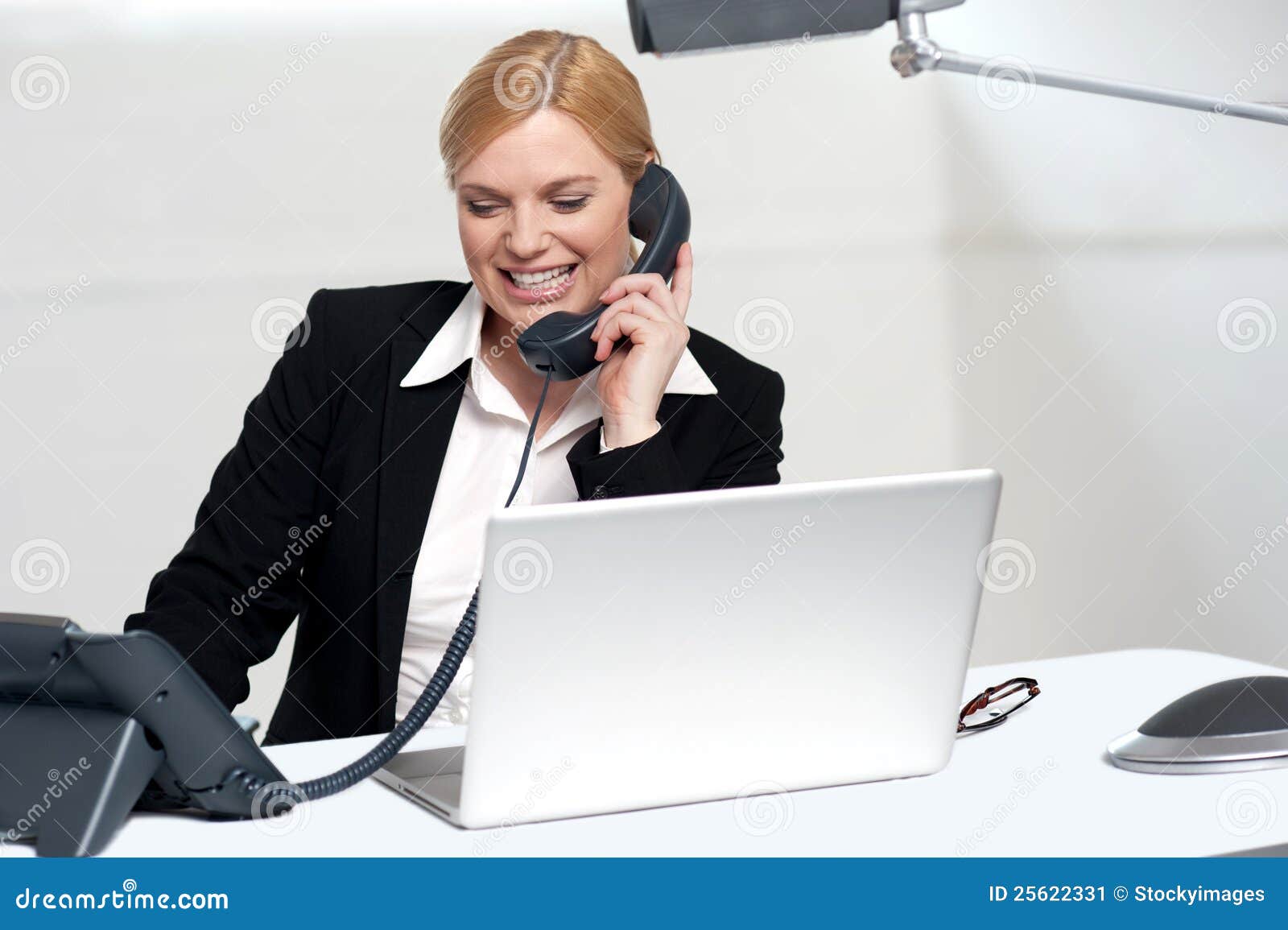 Female Secretary Communicating with Her Boss Stock Image - Image of ...