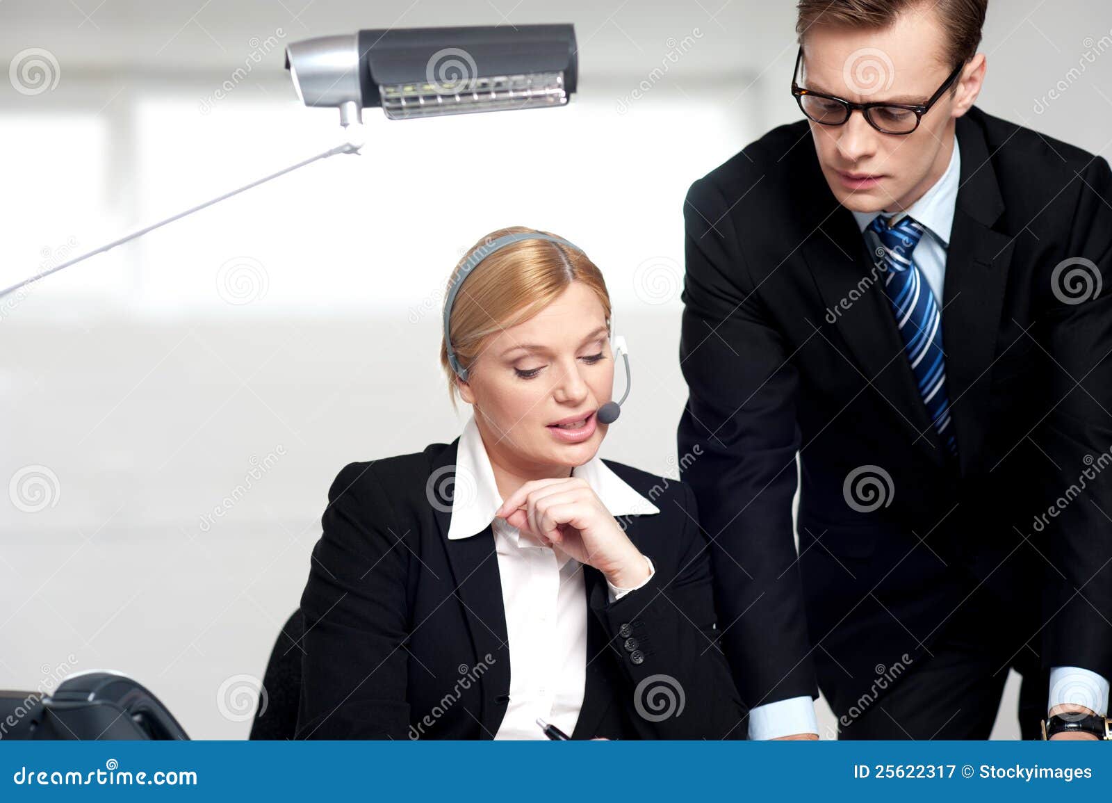 Female Secretary Explaining To Boss Royalty Free Stock Photography ...
