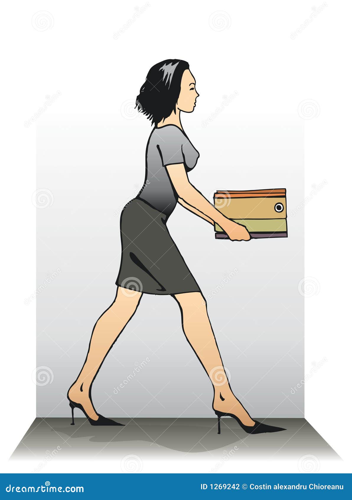 Female Secretary Or Office Assistant Animation Kit. Bundle Of Woman`s ...