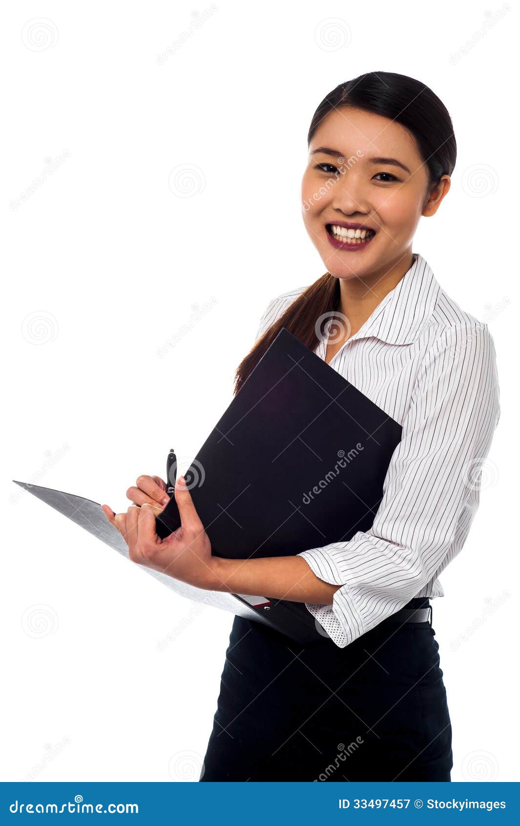 Female Secretary Making List of Appointments Stock Image - Image of ...