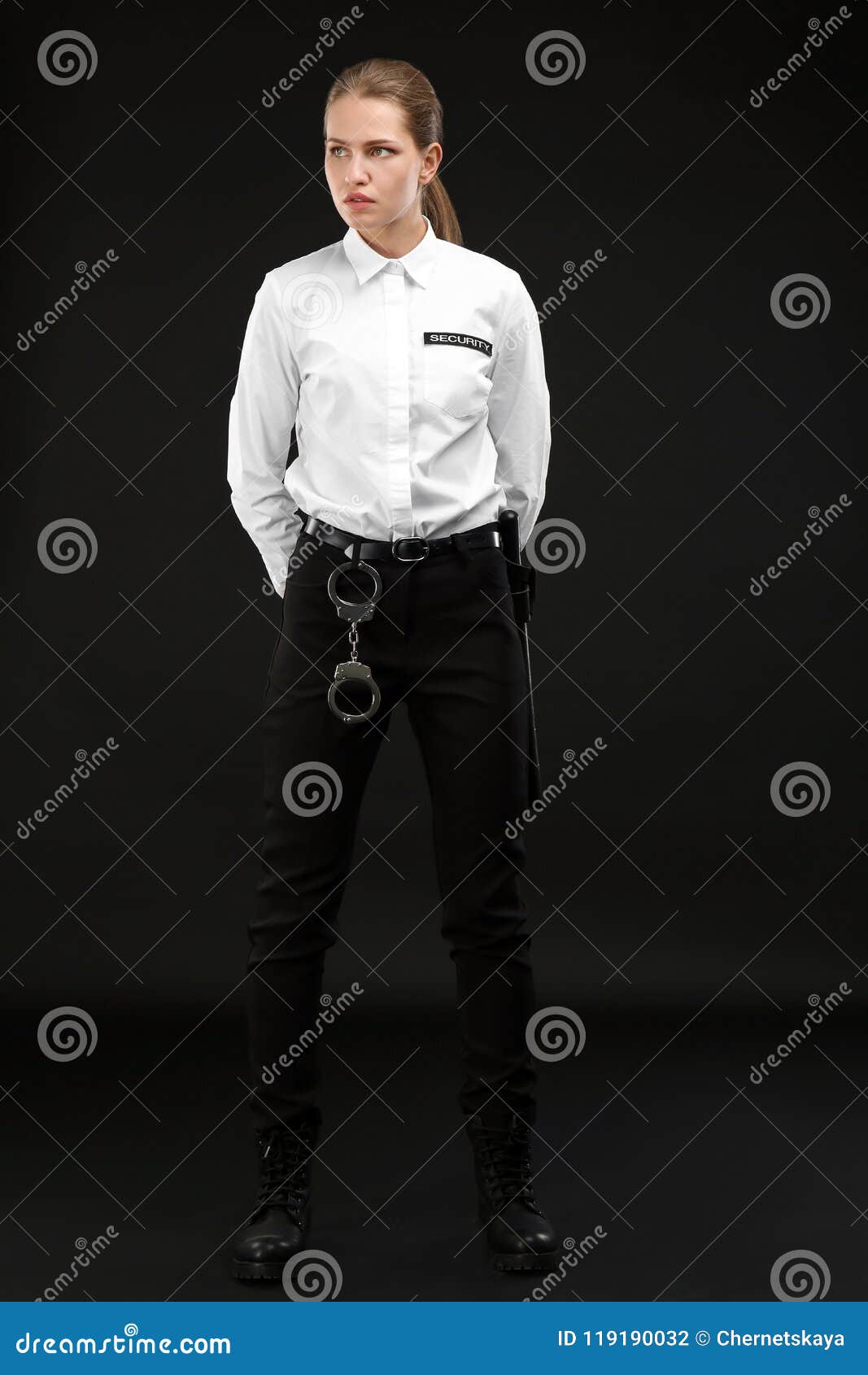 Female Security Guard In Uniform Stock Photo - Image of portrait ...