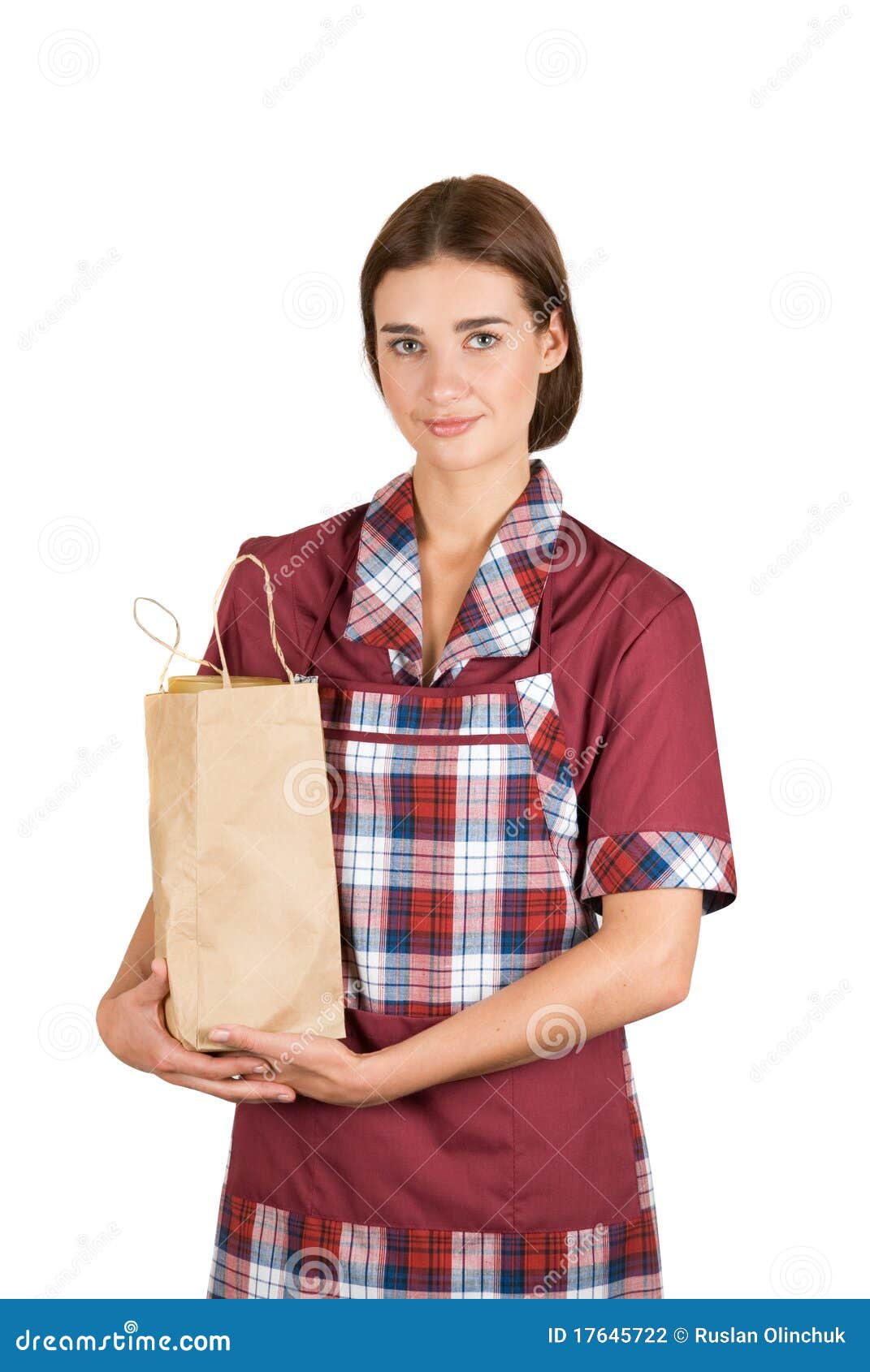 Female seller stock photo. Image of package, clerk, small - 17645722
