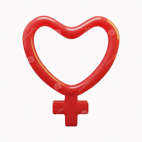 Female Sex Symbol Glass 3d Icon 3d Rendering Gender Symbol Stock