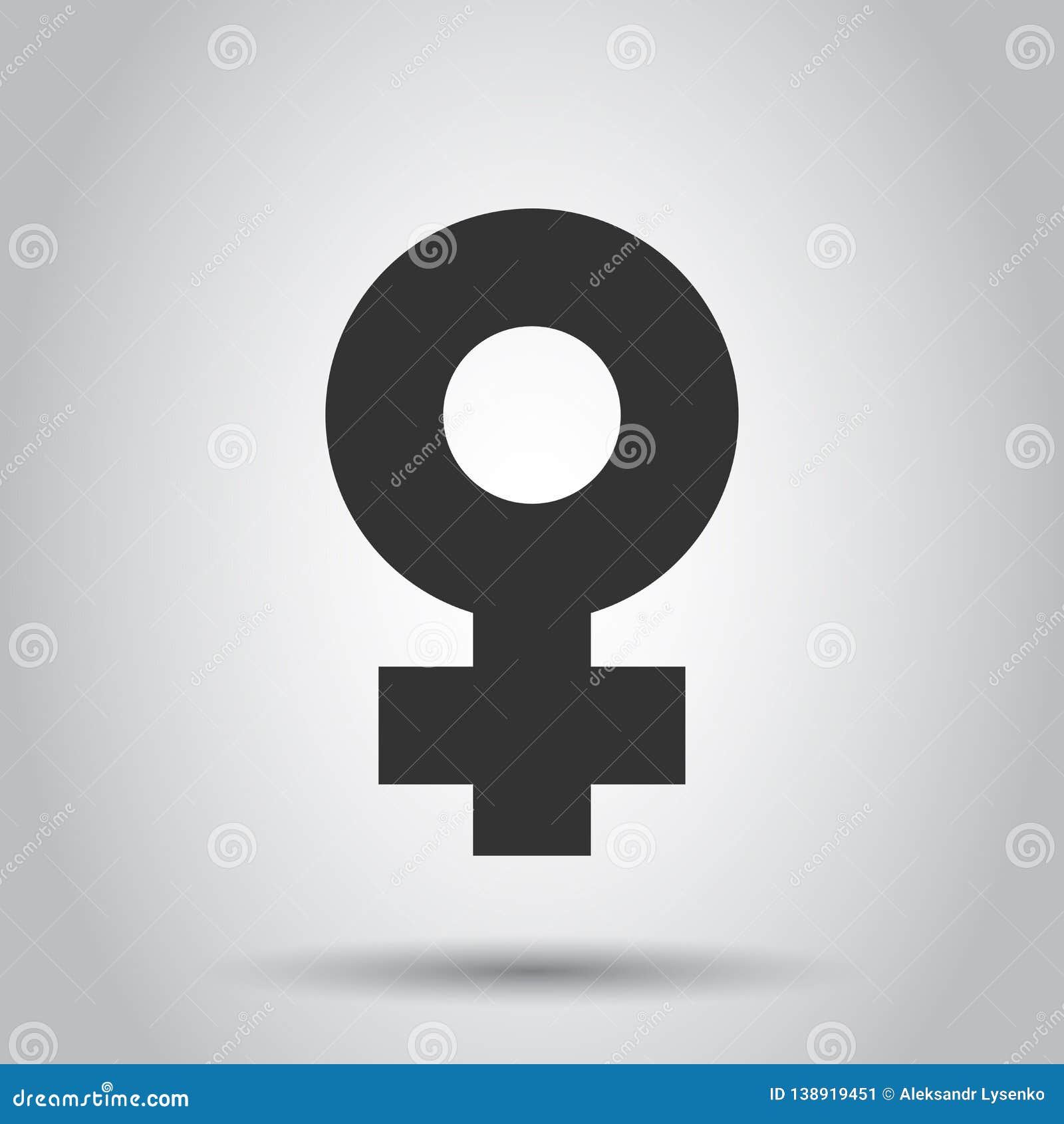 Female Sex Symbol Vector Icon In Flat Style Women Gender Illustration